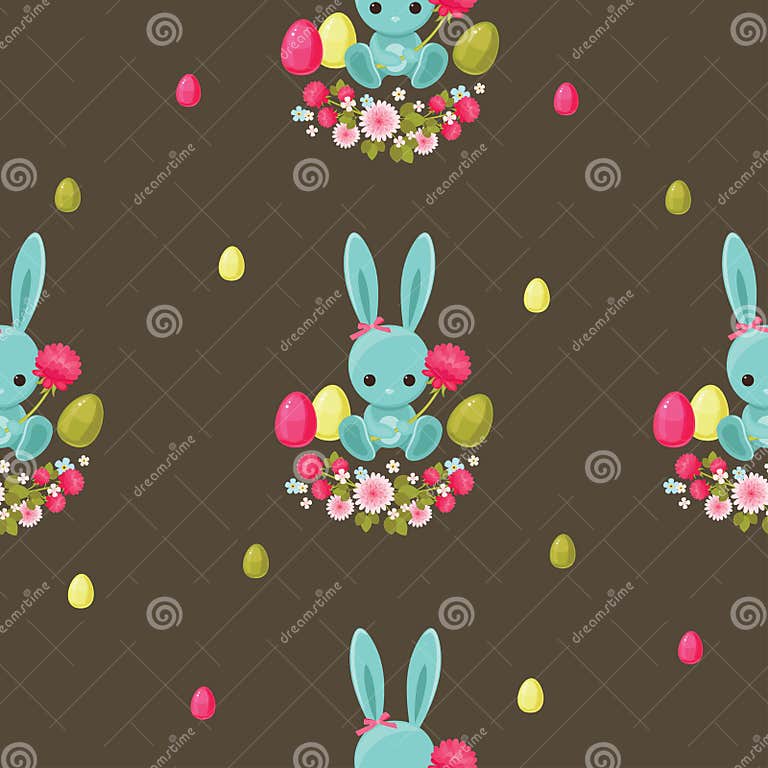 Easter Floral Seamless Pattern. Stock Vector - Illustration of ...