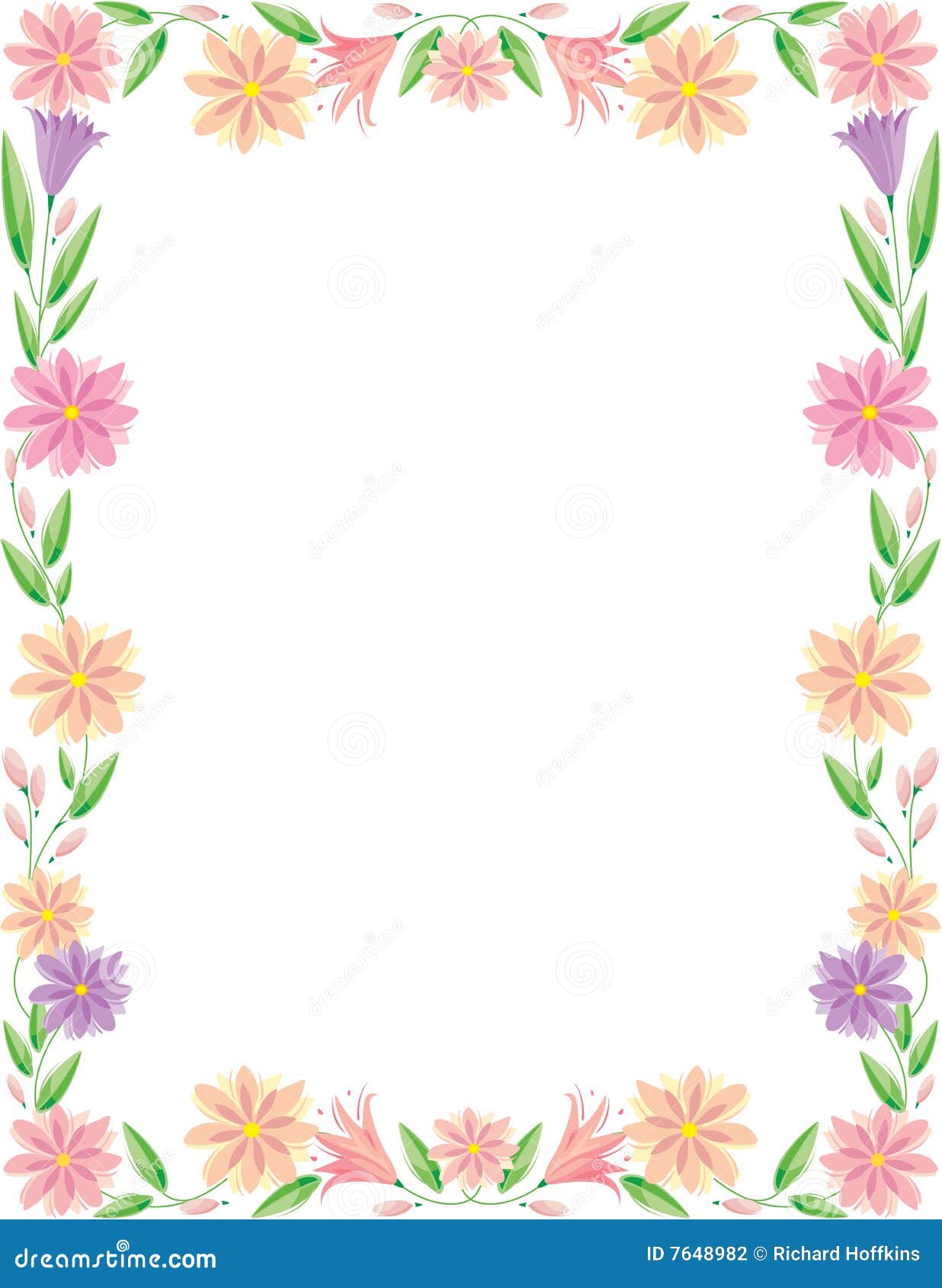 Easter Flower Border stock illustration. Illustration of illustrated ...