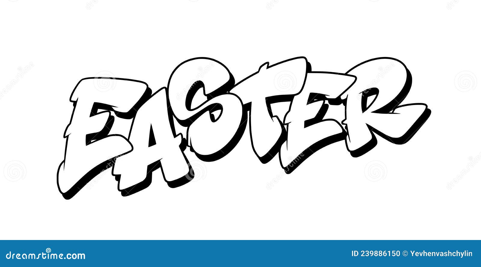 Easter Font in Graffiti Style. Vector Illustration. Stock Vector ...
