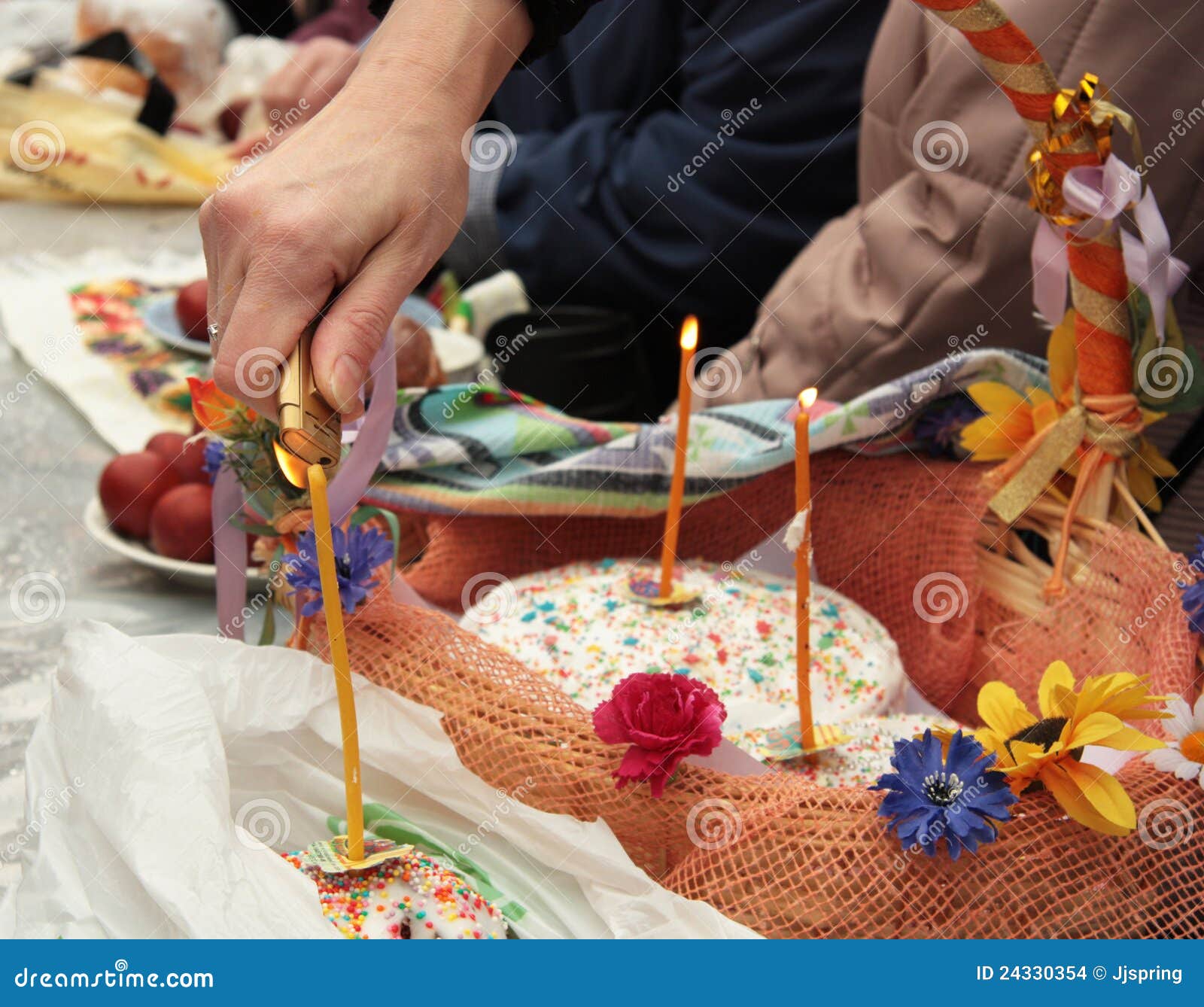 Easter food blessing stock photo. Image of mass, christian - 24330354