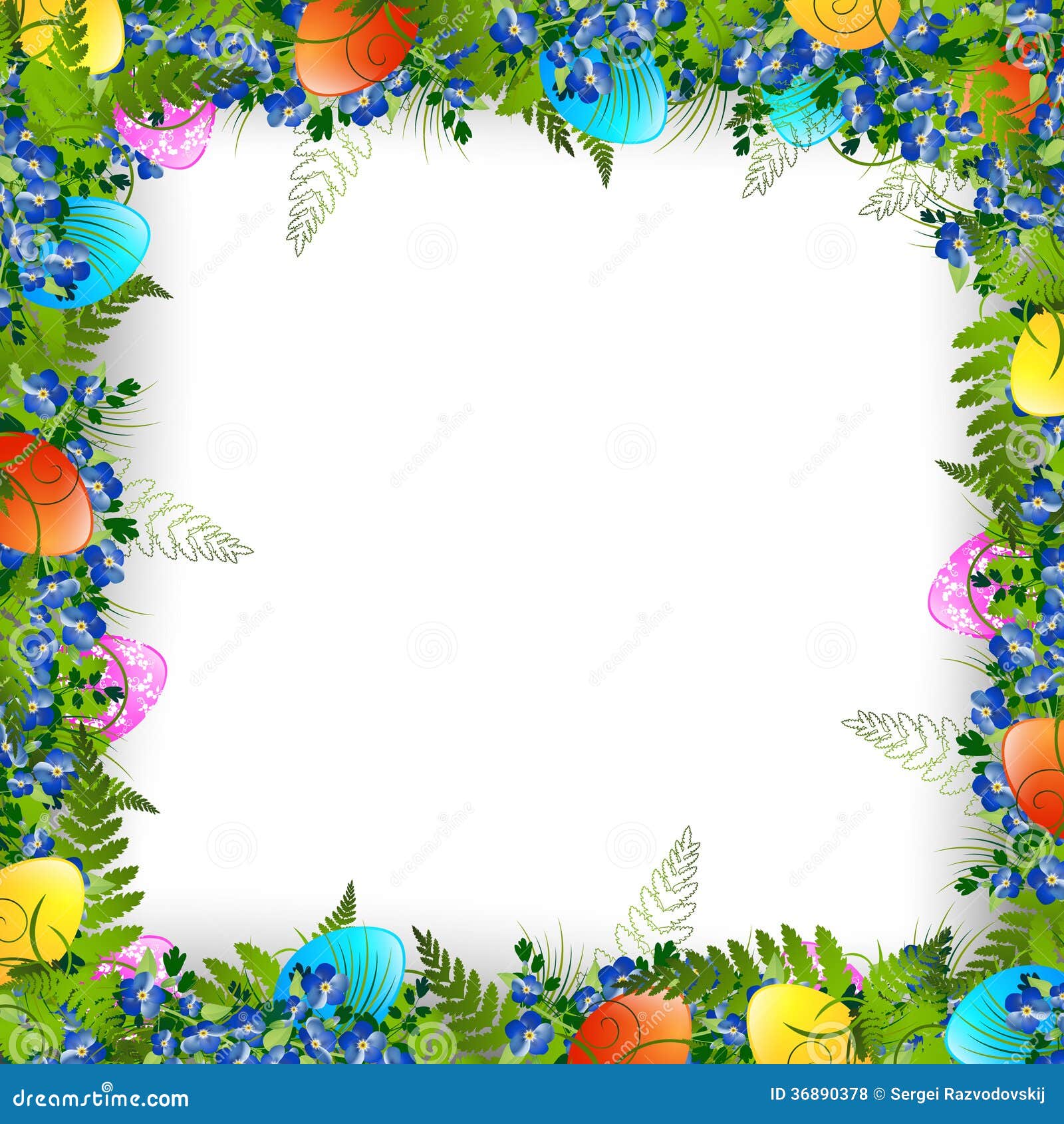 Easter Frame stock vector. Illustration of green, easter - 36890378