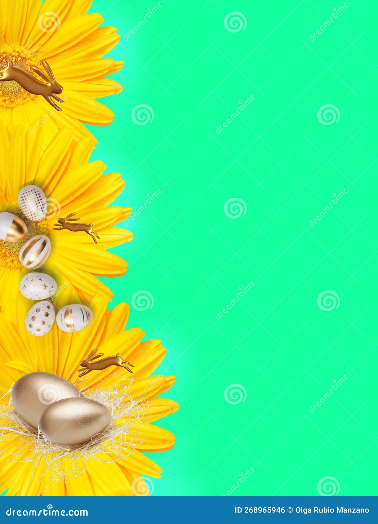 Easter Frame with Eggs, Rabbit and Copy Space for Design on White ...