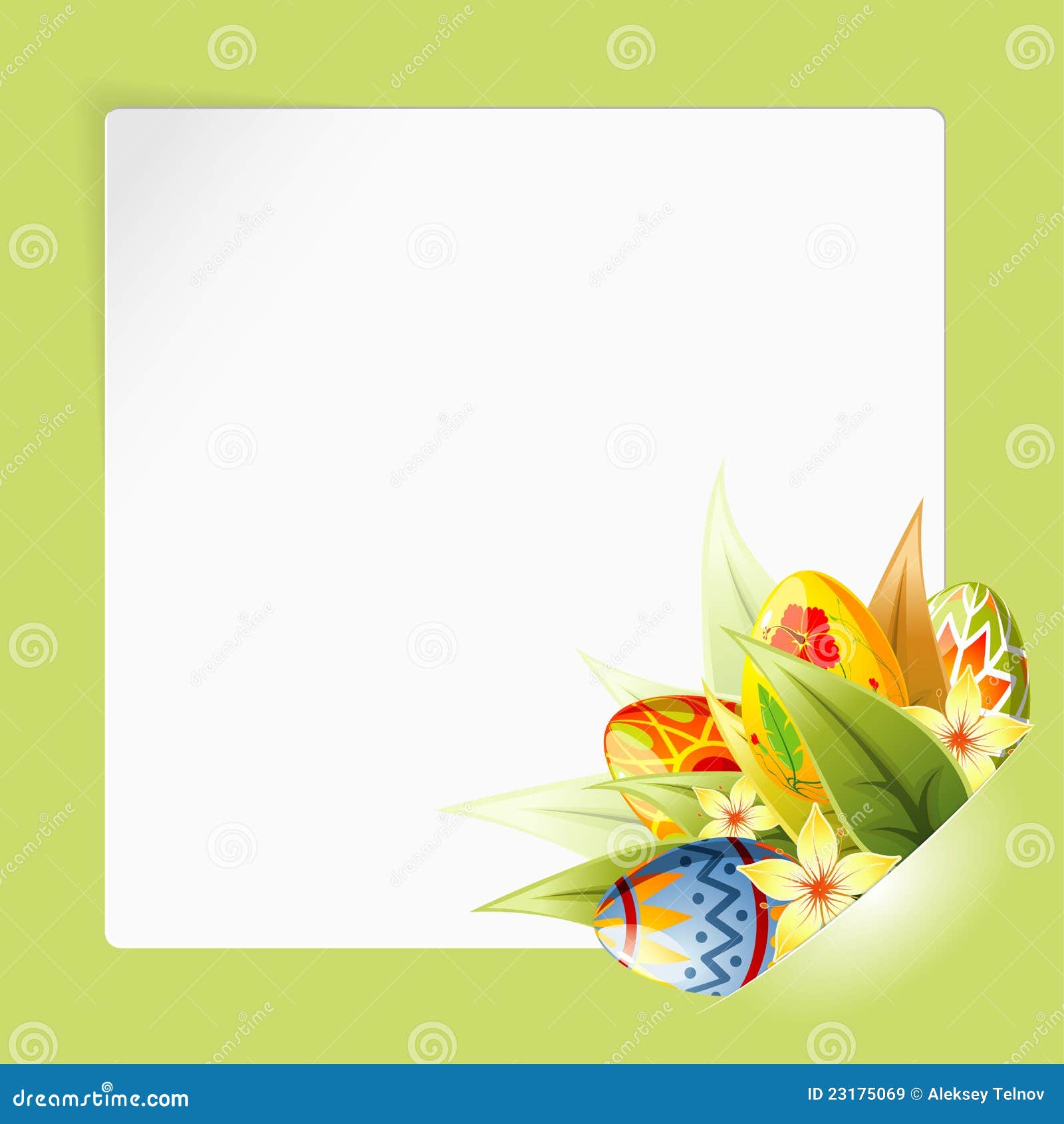 Easter Frame with Sheet Paper Mounted in Pocket Stock Vector ...