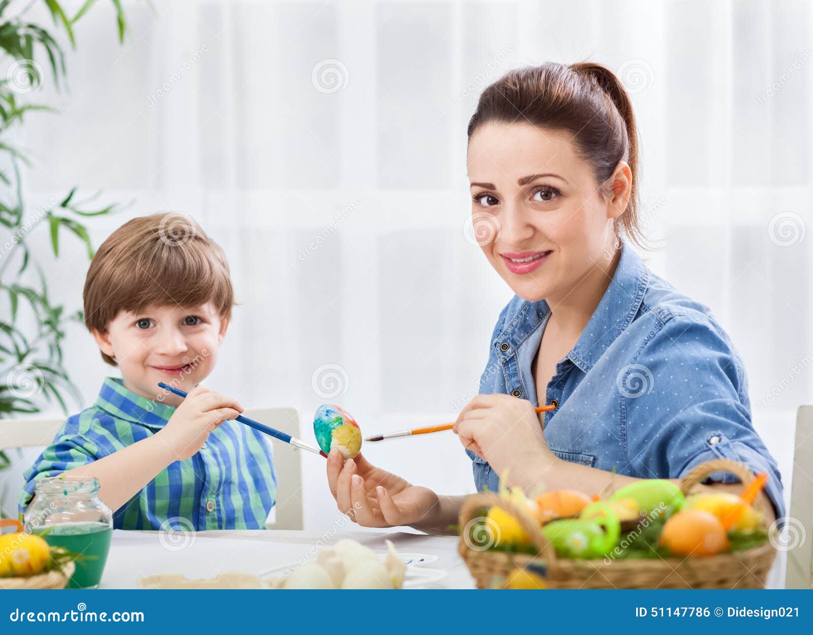 Easter Fun and Enjoy at Home Stock Photo - Image of coloured, painting ...