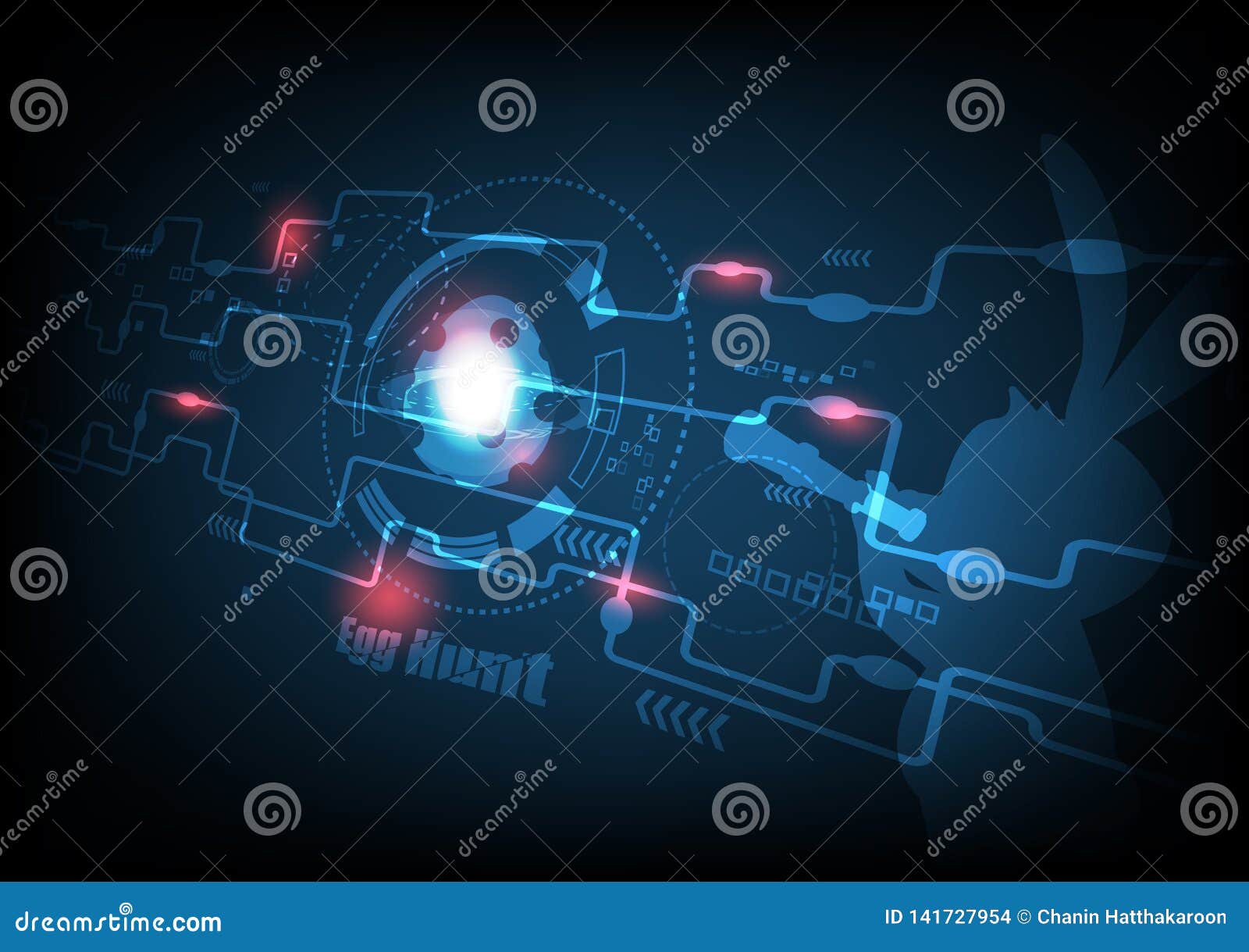 Easter Game, Egg Hunt, Digital Technology Graphic Abstract Background ...