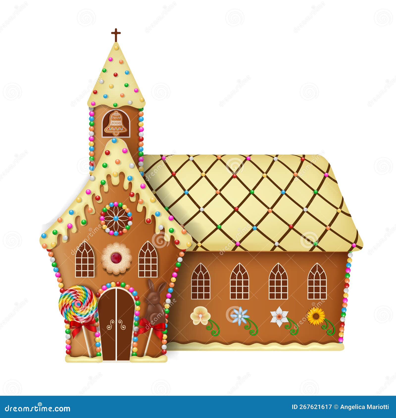 Easter Gingerbread Church with Cookies and Candies. Gingerbread Easter ...