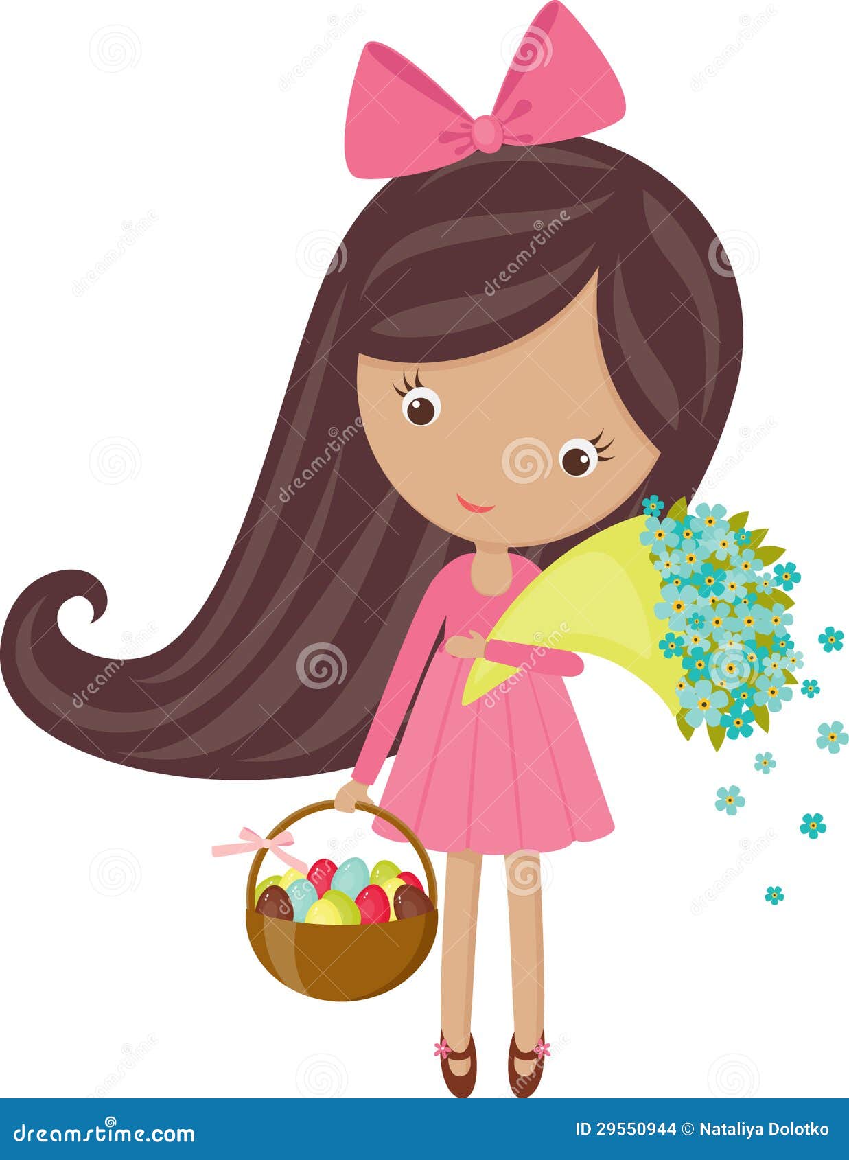 Easter girl stock vector. Illustration of colorful, basket - 29550944