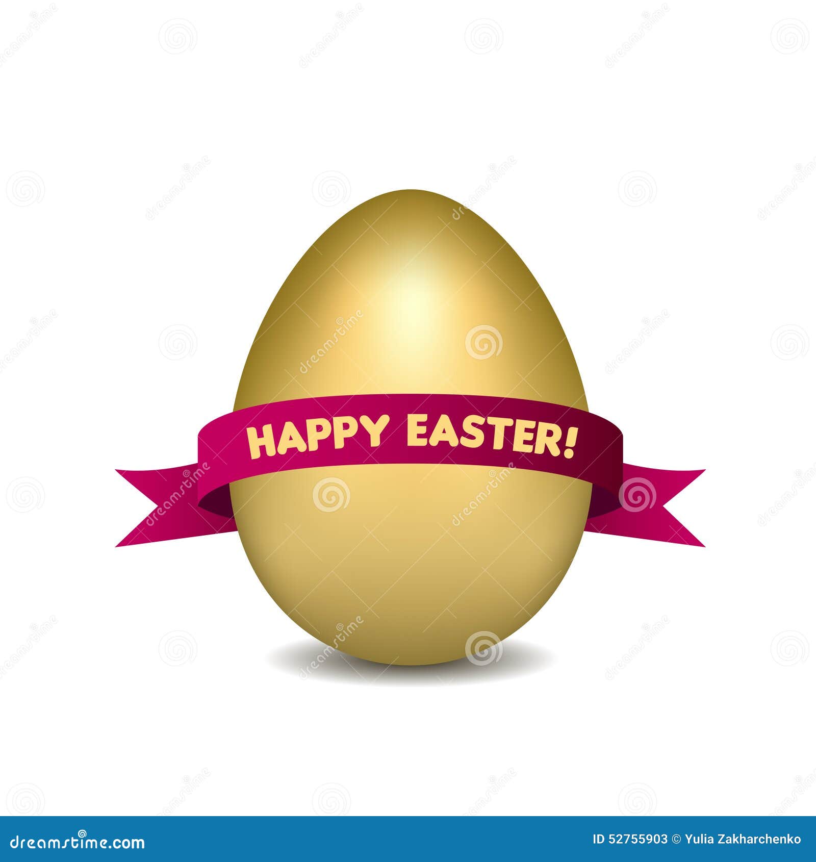 Easter Golden Egg with Red Ribbon Isolated on Stock Vector ...