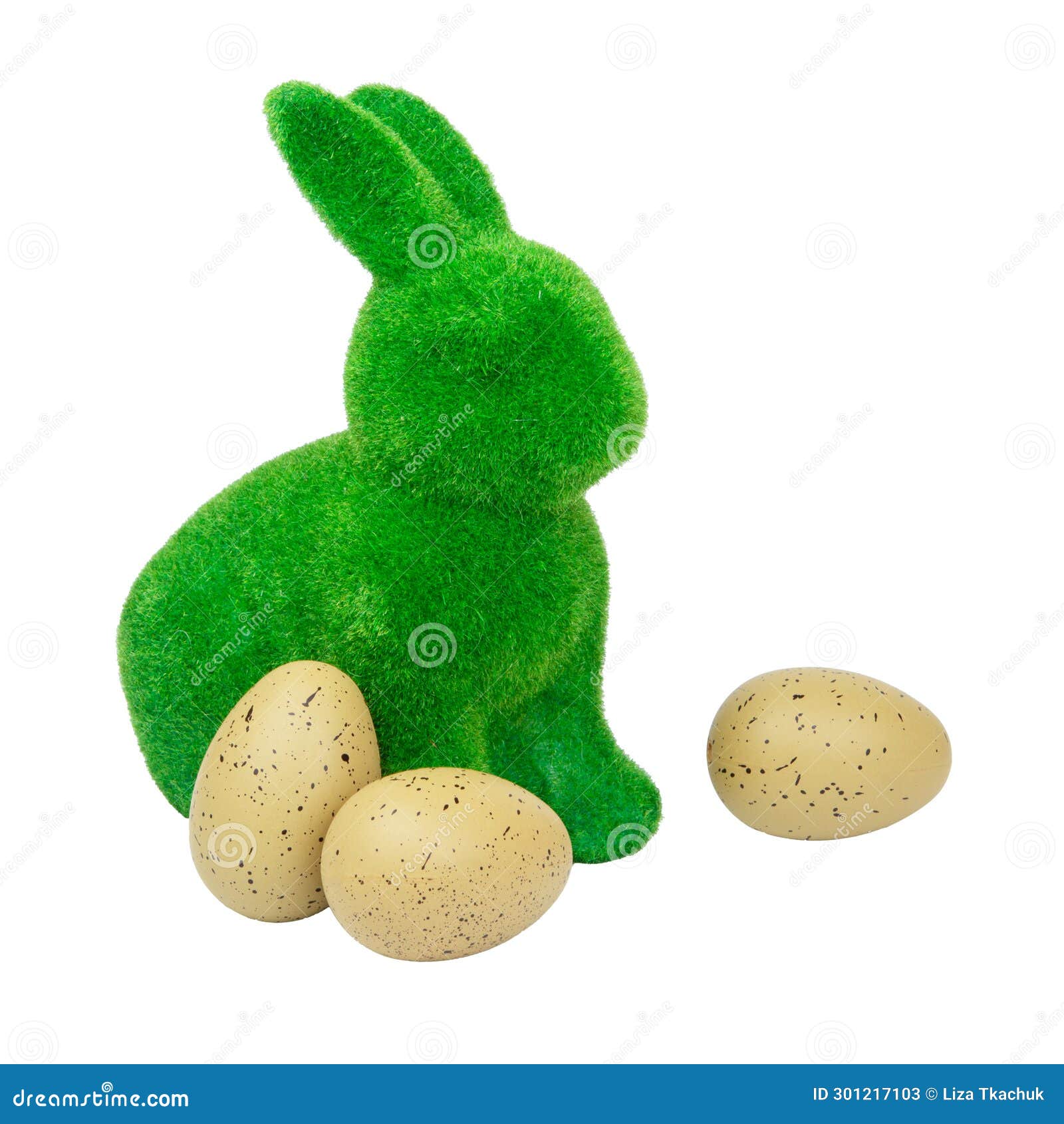 Easter Green Bunny Isolated on White Background Stock Image - Image of ...