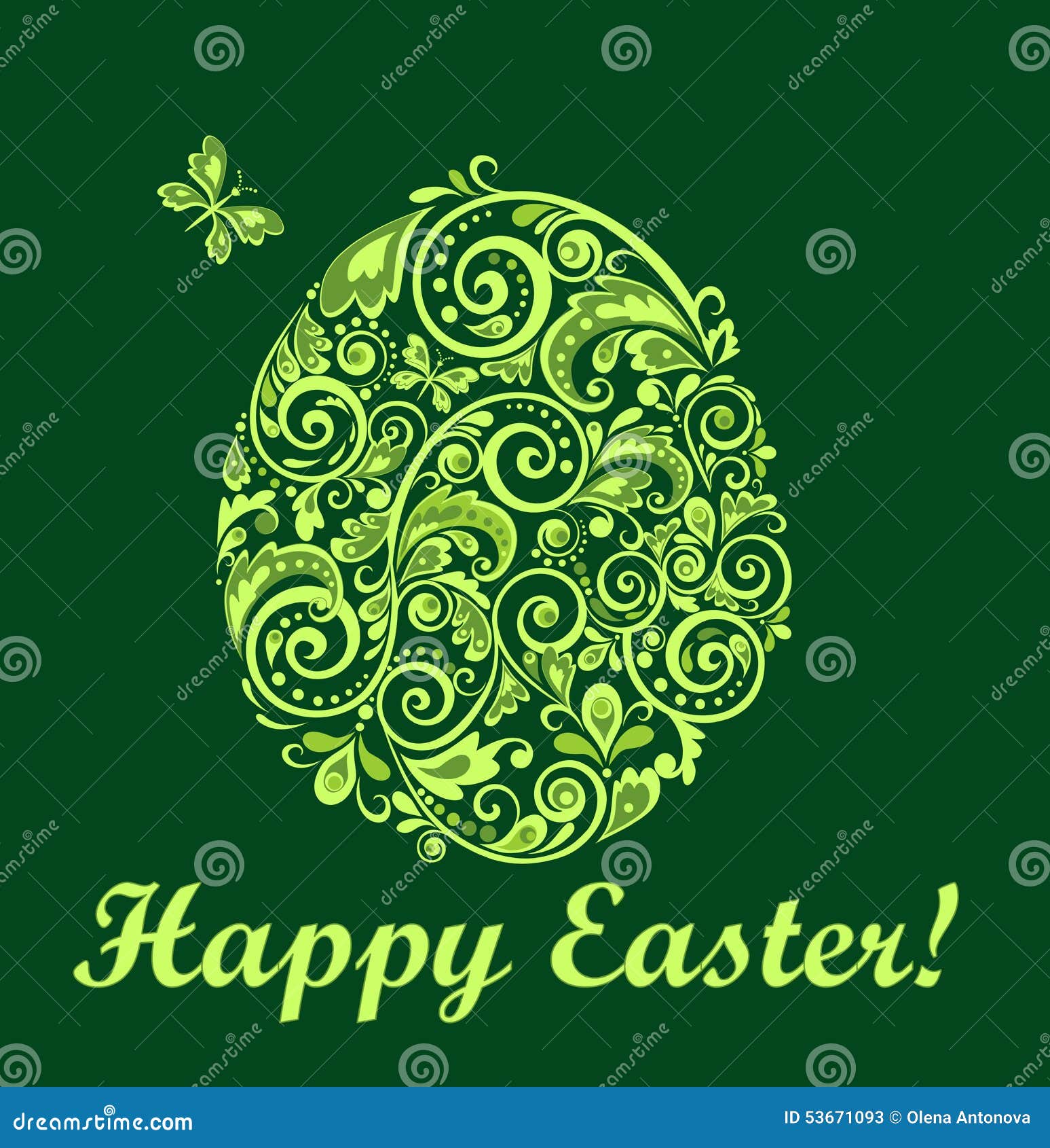 Easter green card stock vector. Illustration of botanical - 53671093