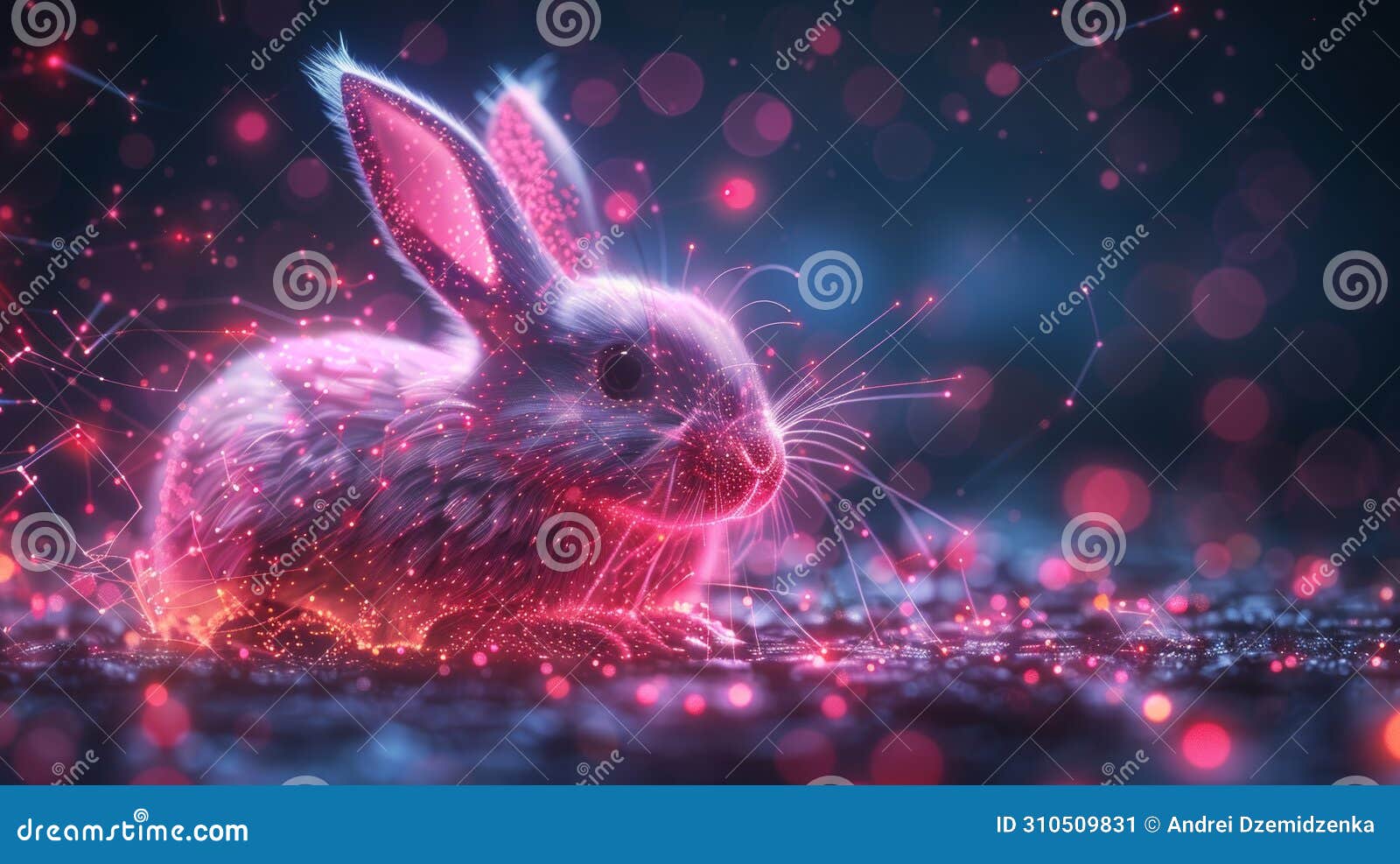 An Easter Greeting Card Design with a Bunny and an Easter Egg in a ...