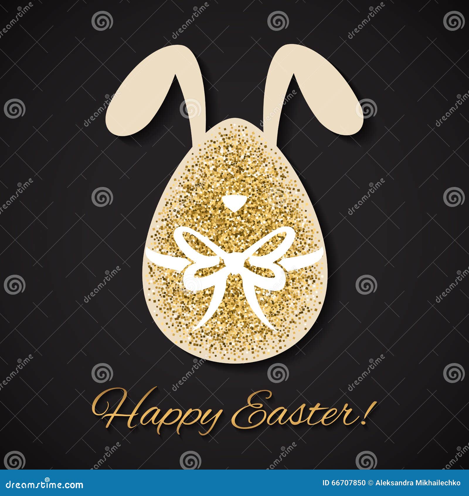 Easter Greeting Card with Funny Bunny Stock Vector - Illustration of ...