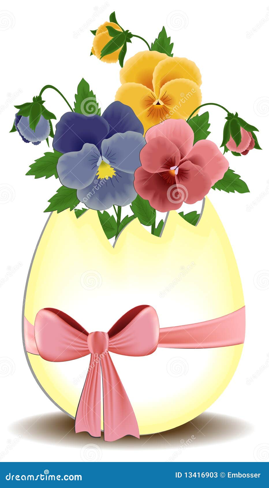 Easter Greetings Card with Pansies Stock Vector - Illustration of ...