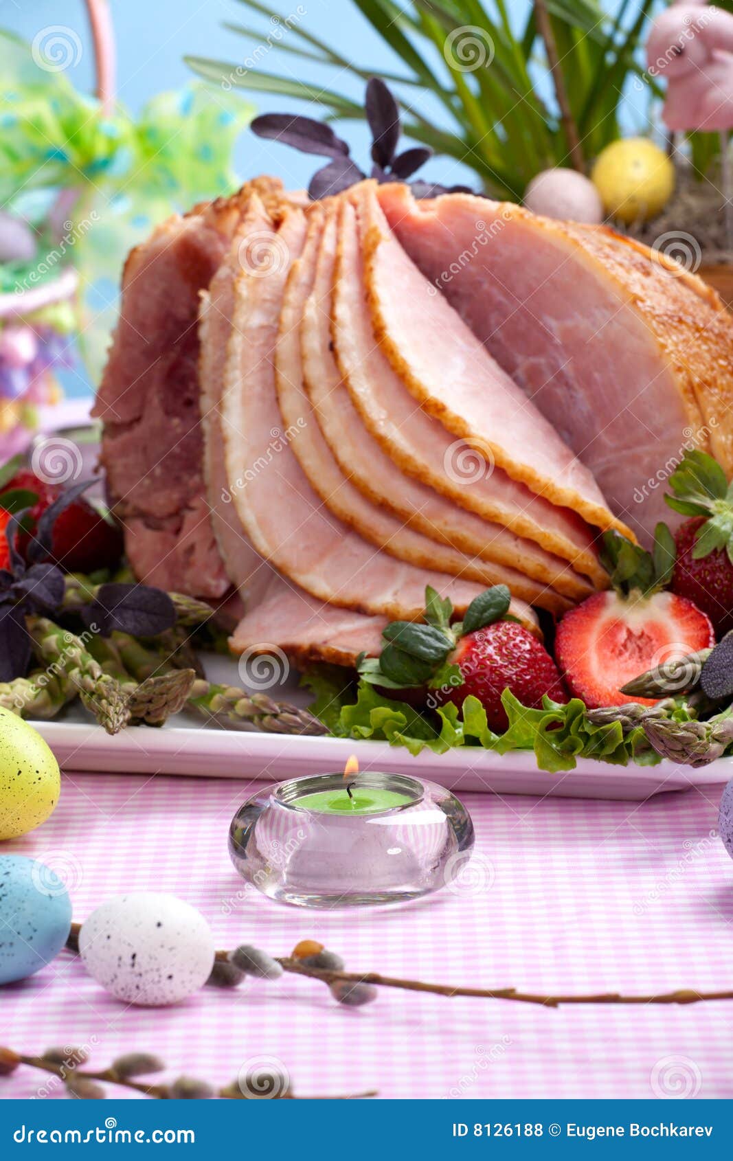 Easter ham stock photo. Image of gourmet, buffet, fruit - 8126188
