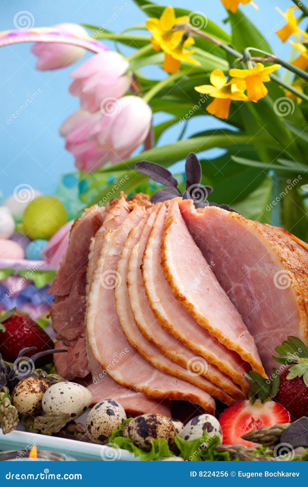 Easter ham stock photo. Image of food, lunch, glazed, pork - 8224256