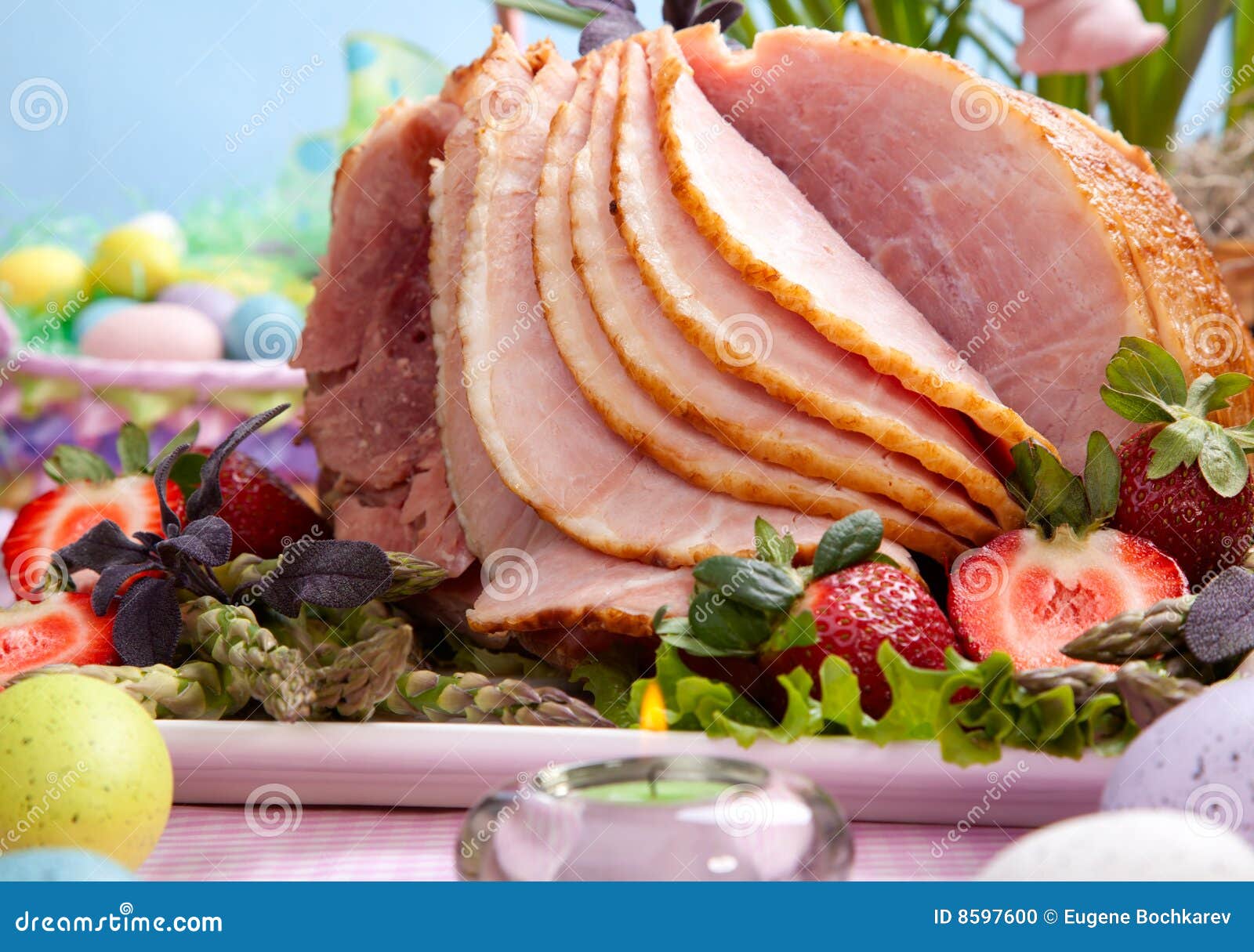 Easter ham stock photo. Image of meal, easter, honey, feast - 8597600