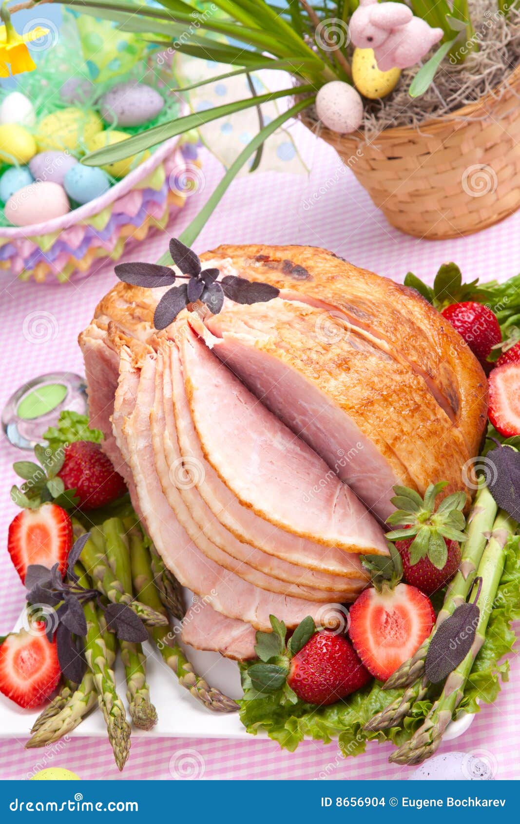 Easter ham stock photo. Image of objects, eggs, glazed - 8656904