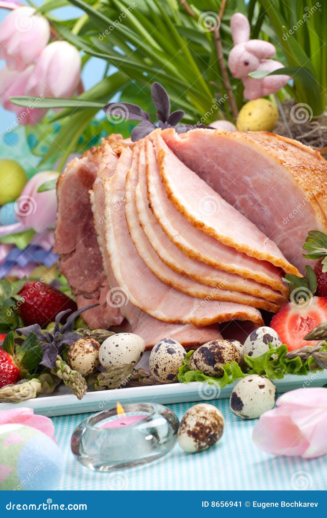 Easter ham stock image. Image of candle, honey, feast - 8656941