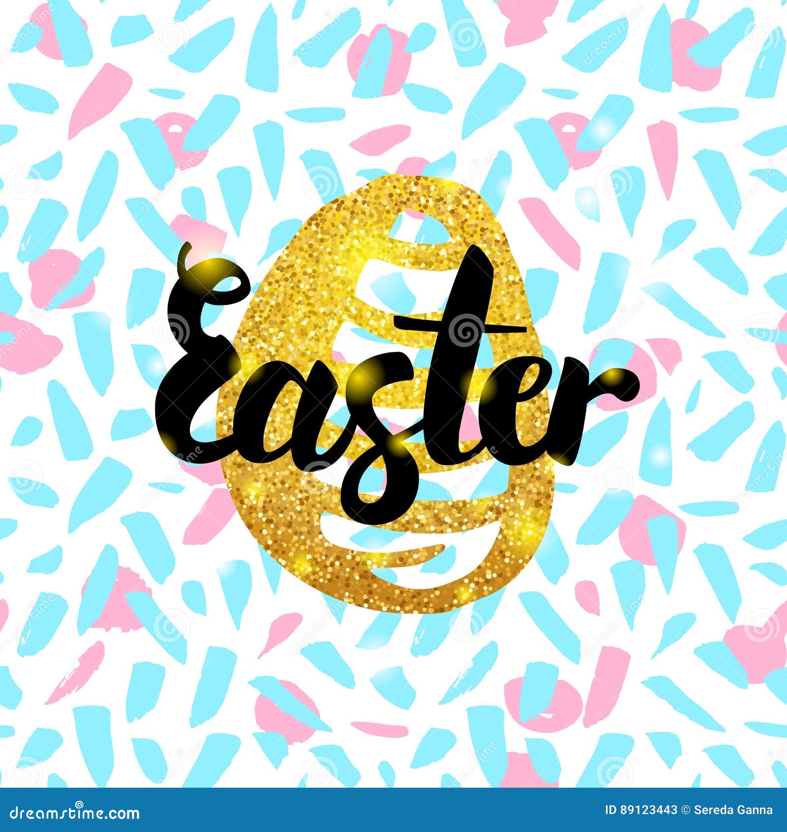 Easter Hand Drawn Design stock vector. Illustration of happy - 89123443