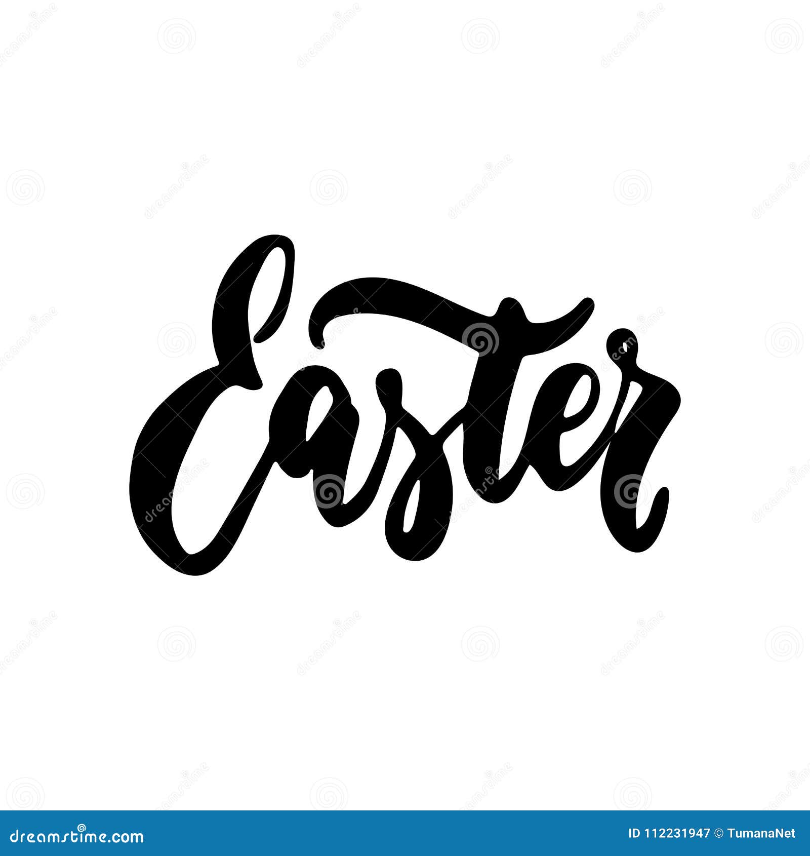 Easter - Hand Drawn Lettering Calligraphy Phrase Isolated on the White ...