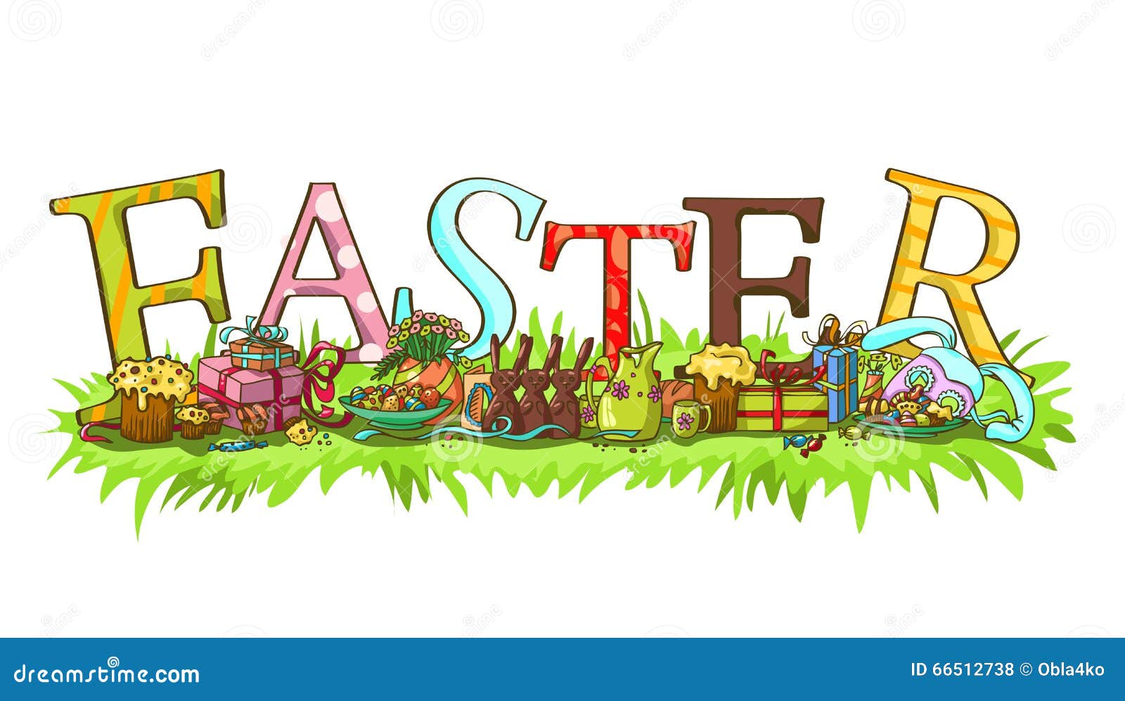 Easter Header with Colorful Letters Stock Vector - Illustration of ...