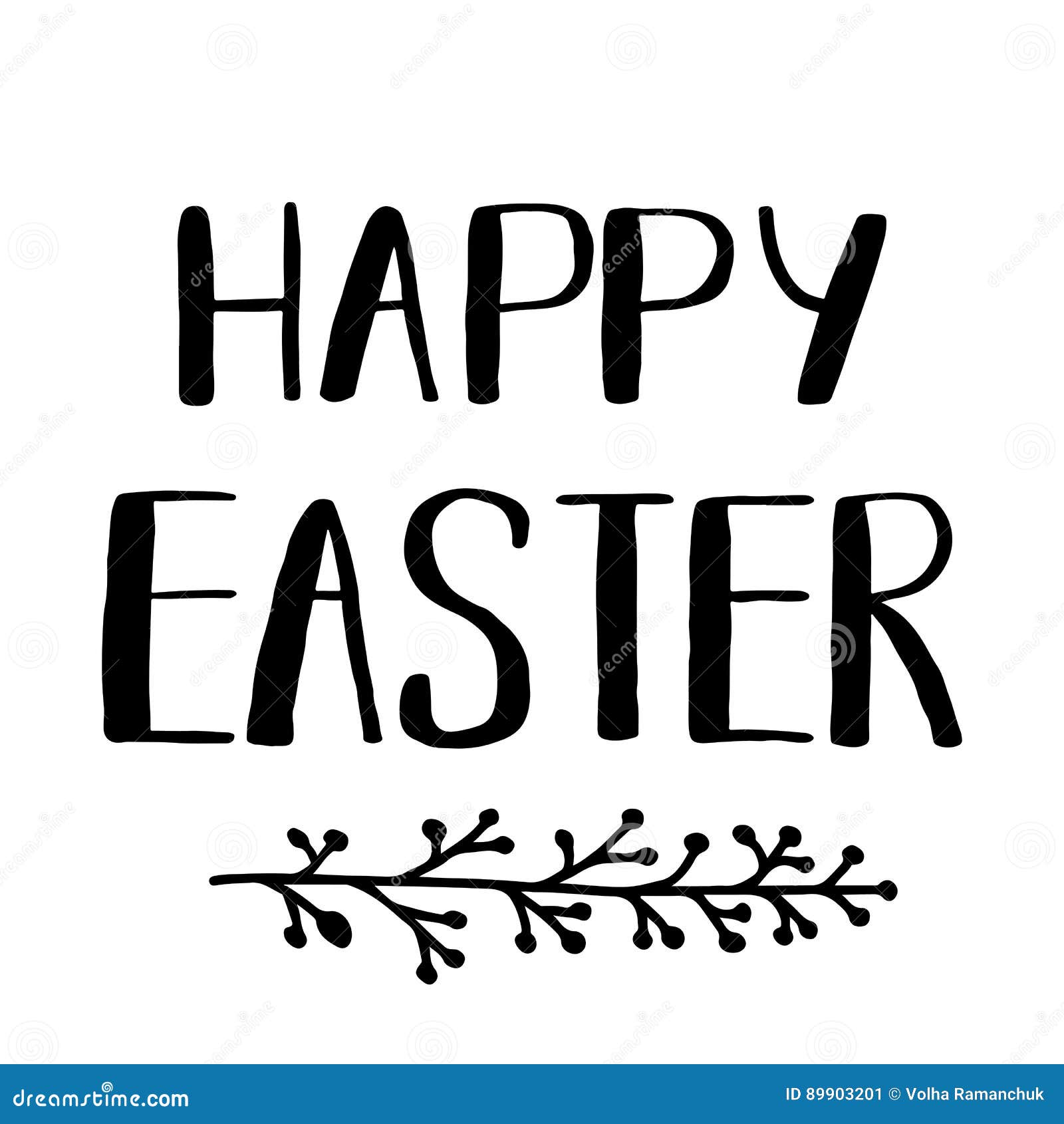 Easter Holiday Celebration Happy Easter Handwriting Lettering Design