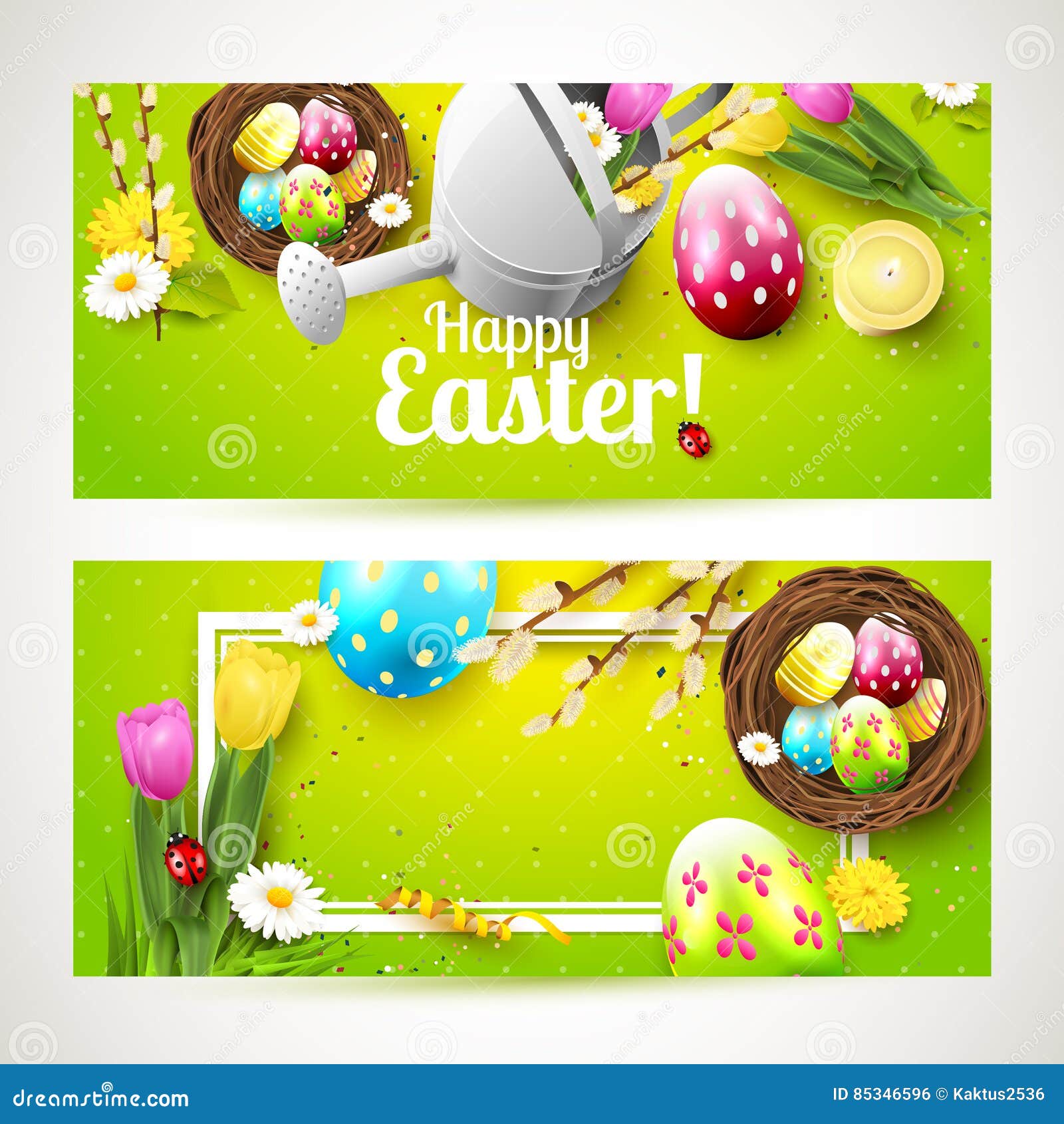 Easter horizontal headers stock vector. Illustration of bird - 85346596