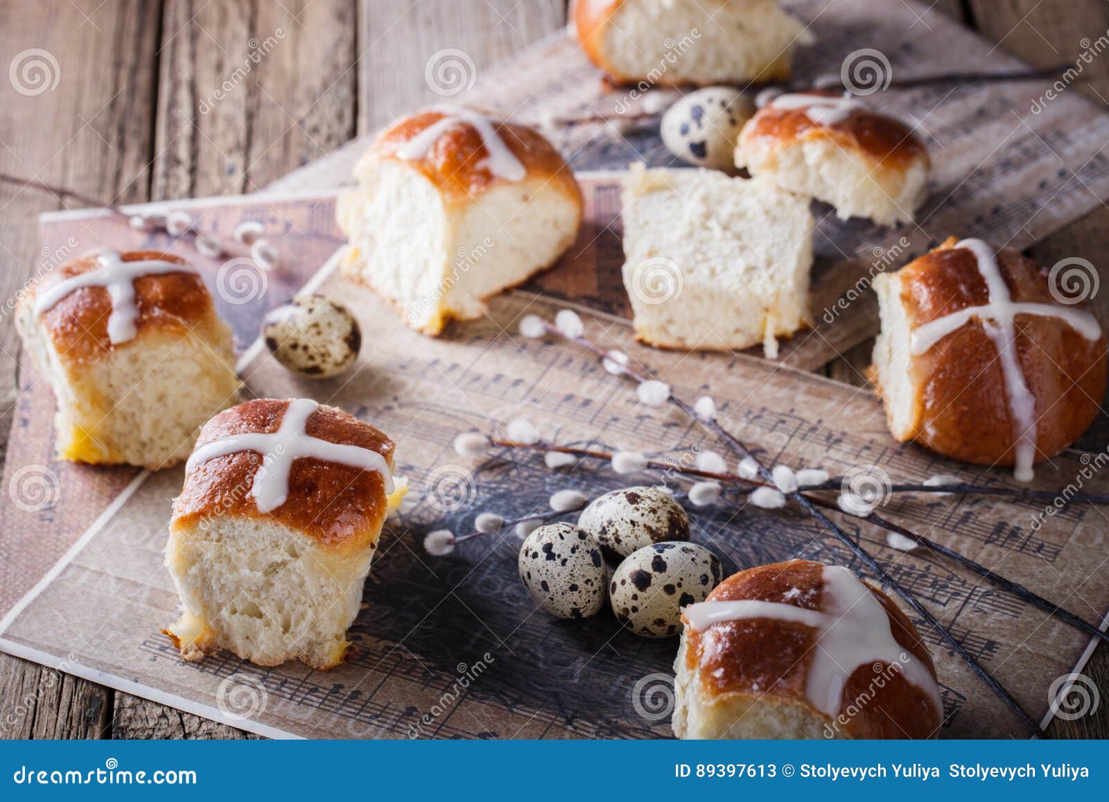 Easter Hot Cross Buns stock image. Image of xchristian - 89397613