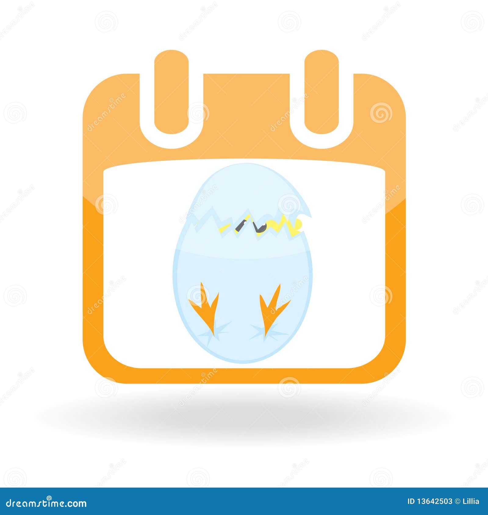 Easter Icon - Calendar with Broken Egg Stock Vector - Illustration of ...
