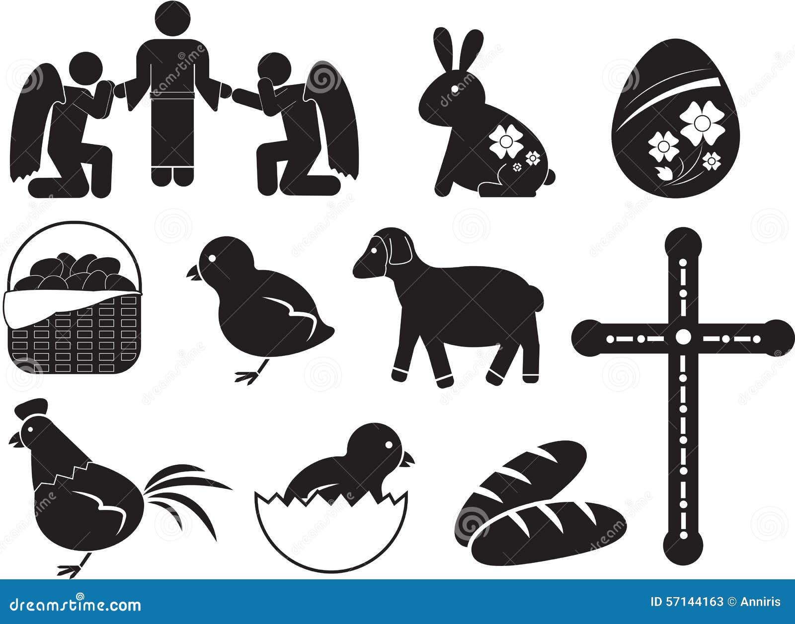 Easter icon stock vector. Illustration of shaped, black - 57144163