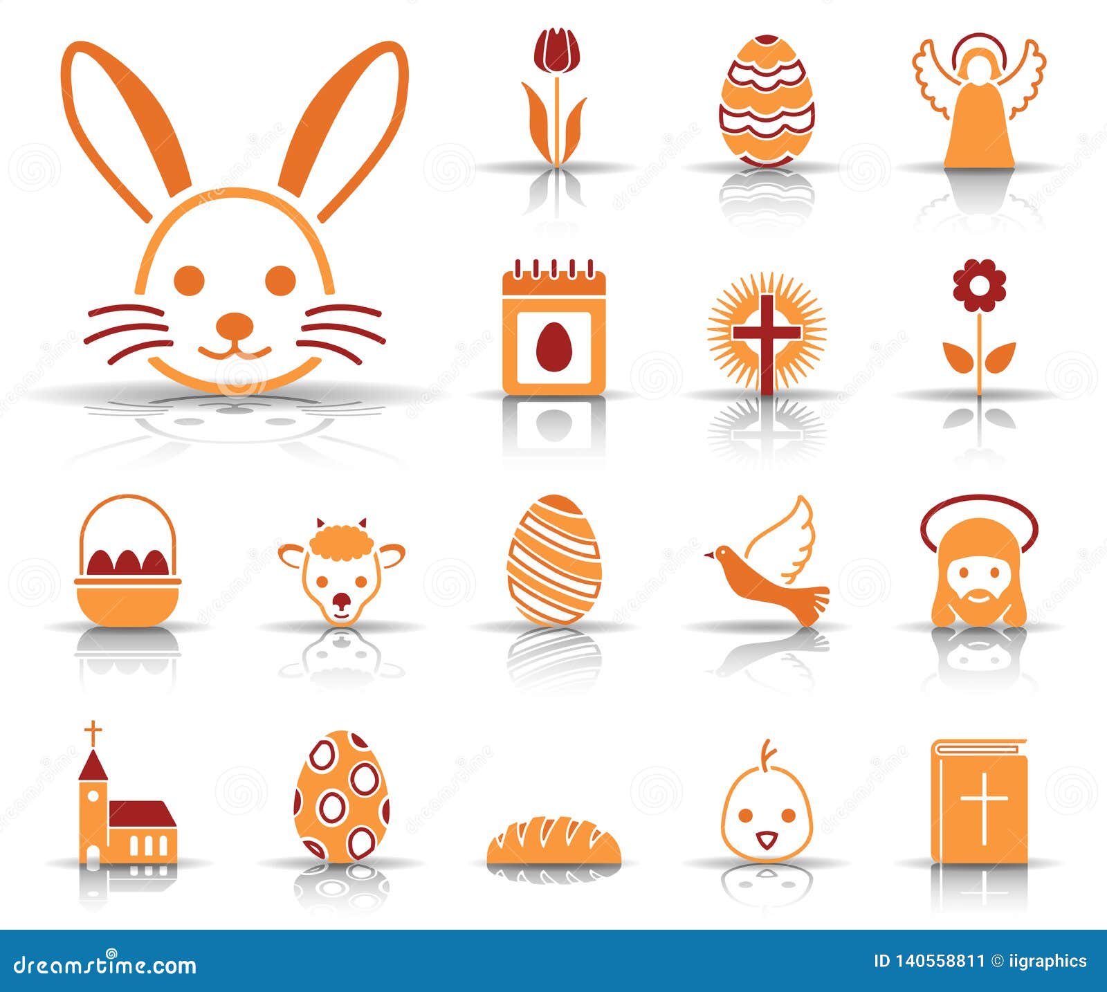 Easter icon set stock illustration. Illustration of decoration - 140558811