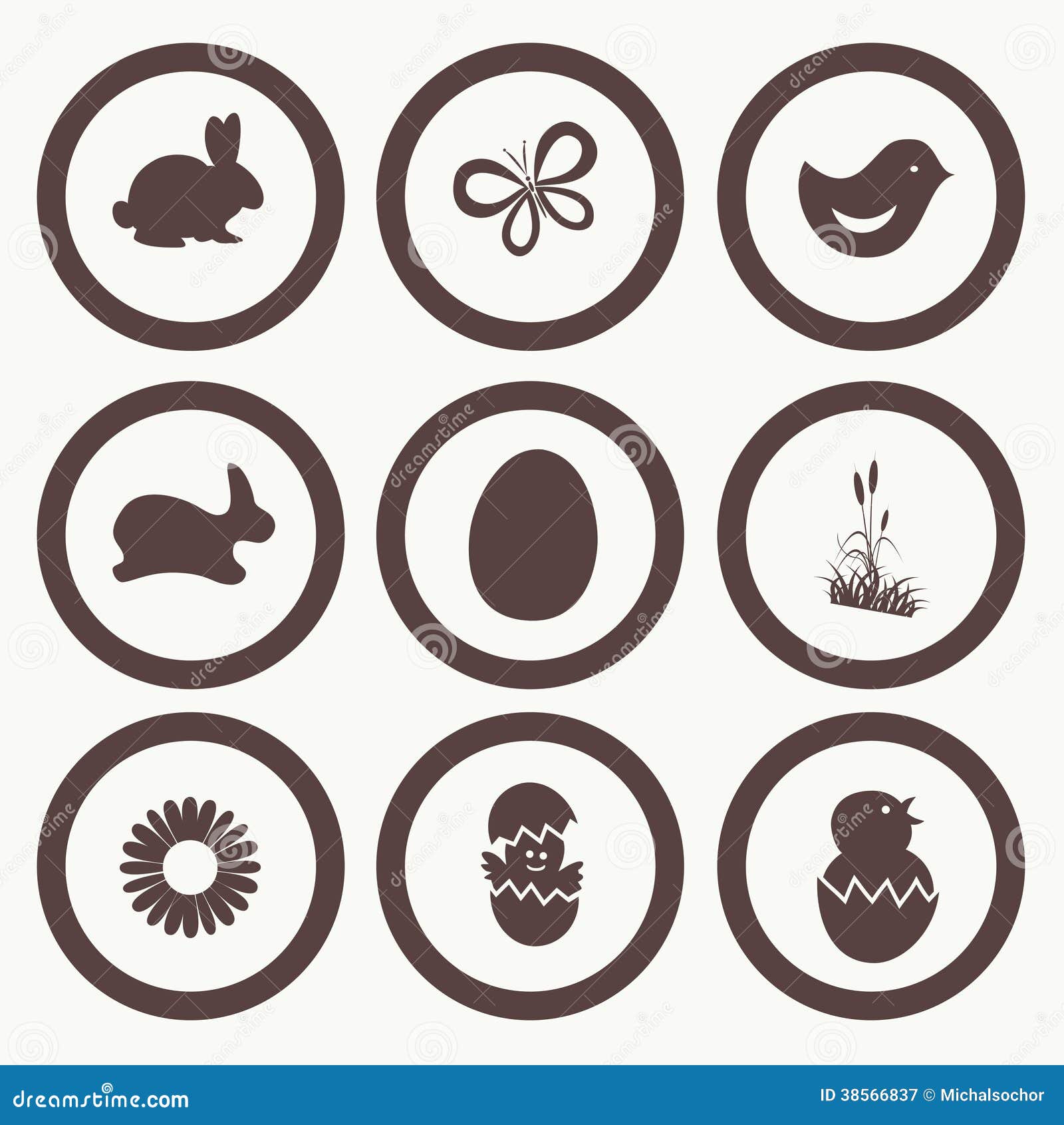 Easter Icon Symbol Collection , Grouped for Easy E Stock Vector ...