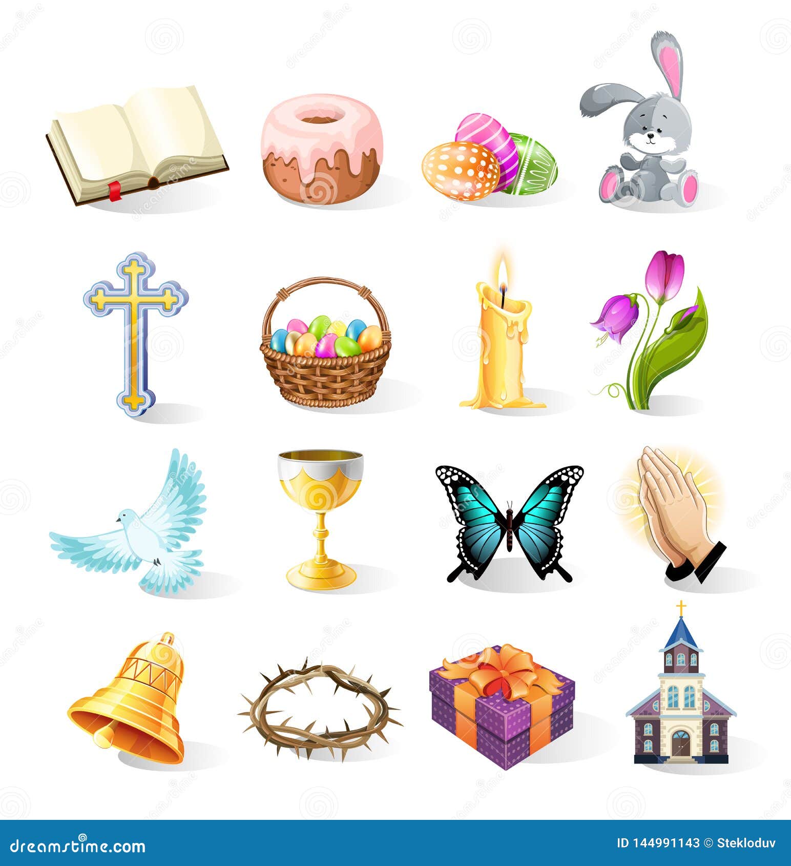 Easter icons Ñ ollection stock vector. Illustration of book - 144991143