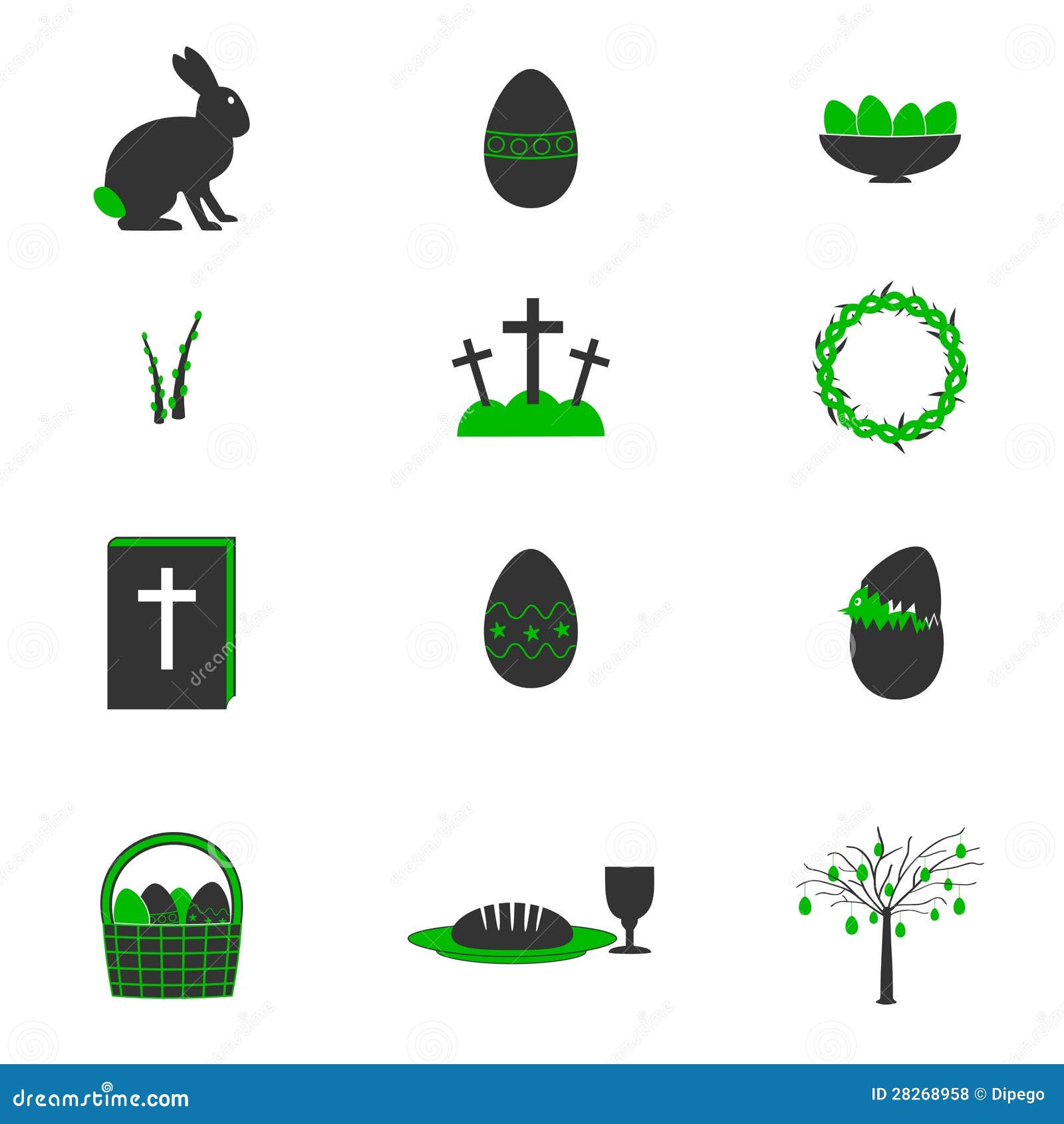 Easter icons stock illustration. Illustration of spring - 28268958