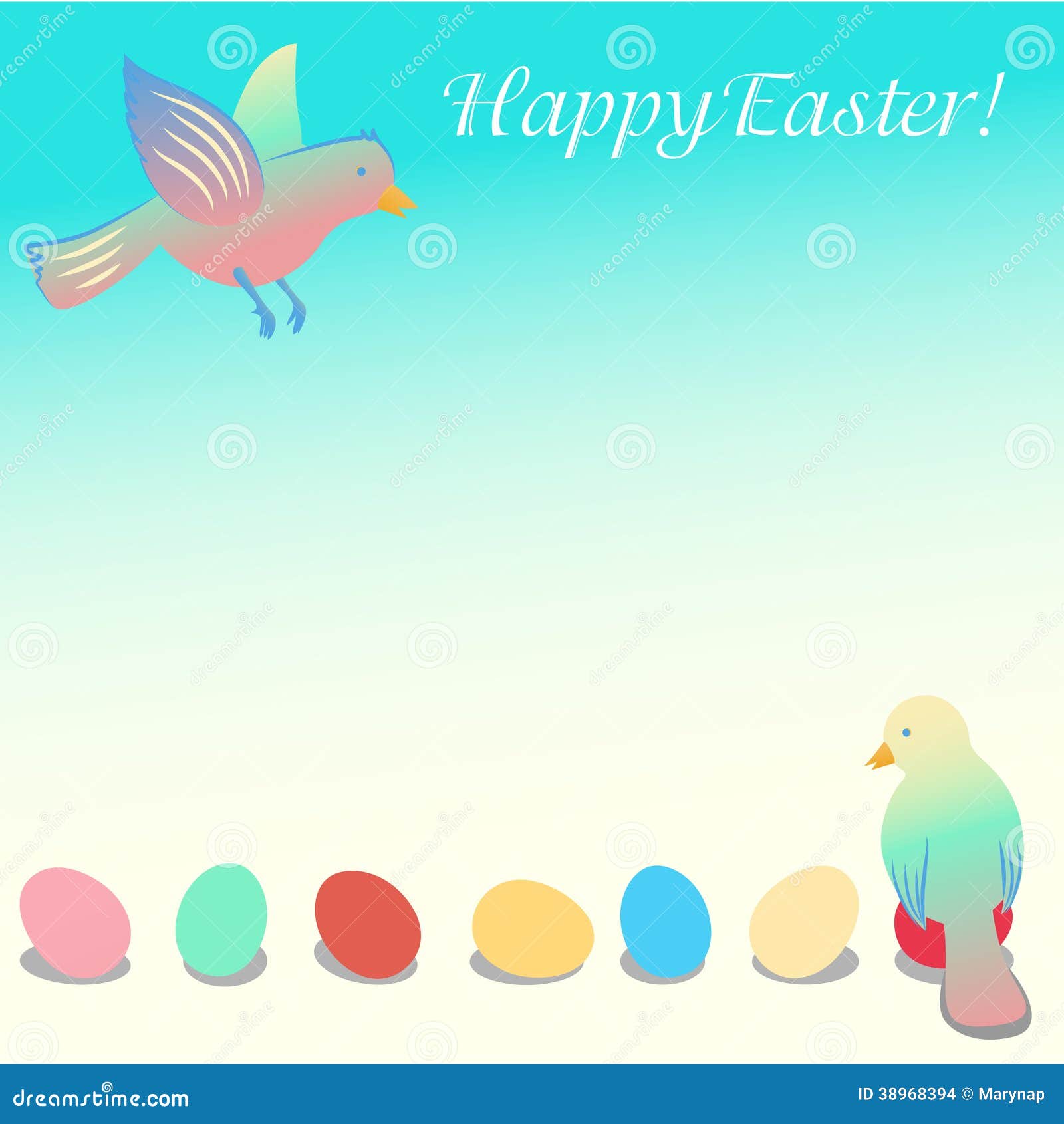 Easter Illustration with Birds Stock Vector - Illustration of print ...