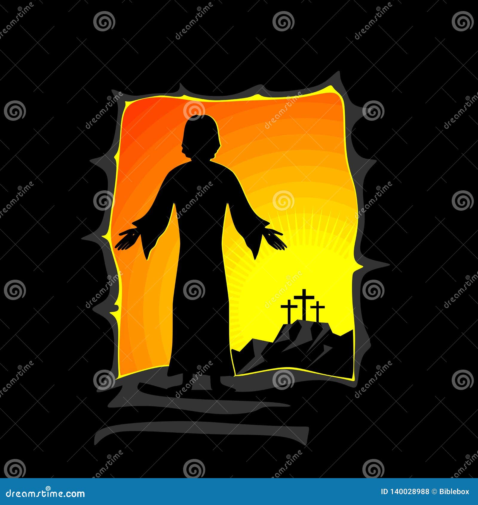 Easter Illustration. Jesus Christ is Risen Stock Vector - Illustration ...