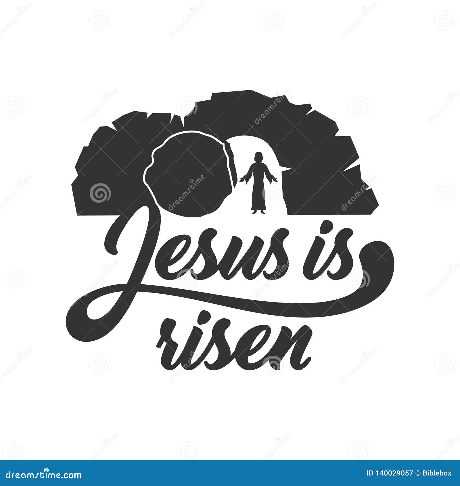 Easter Illustration. Jesus Christ Is Risen Cartoon Vector ...