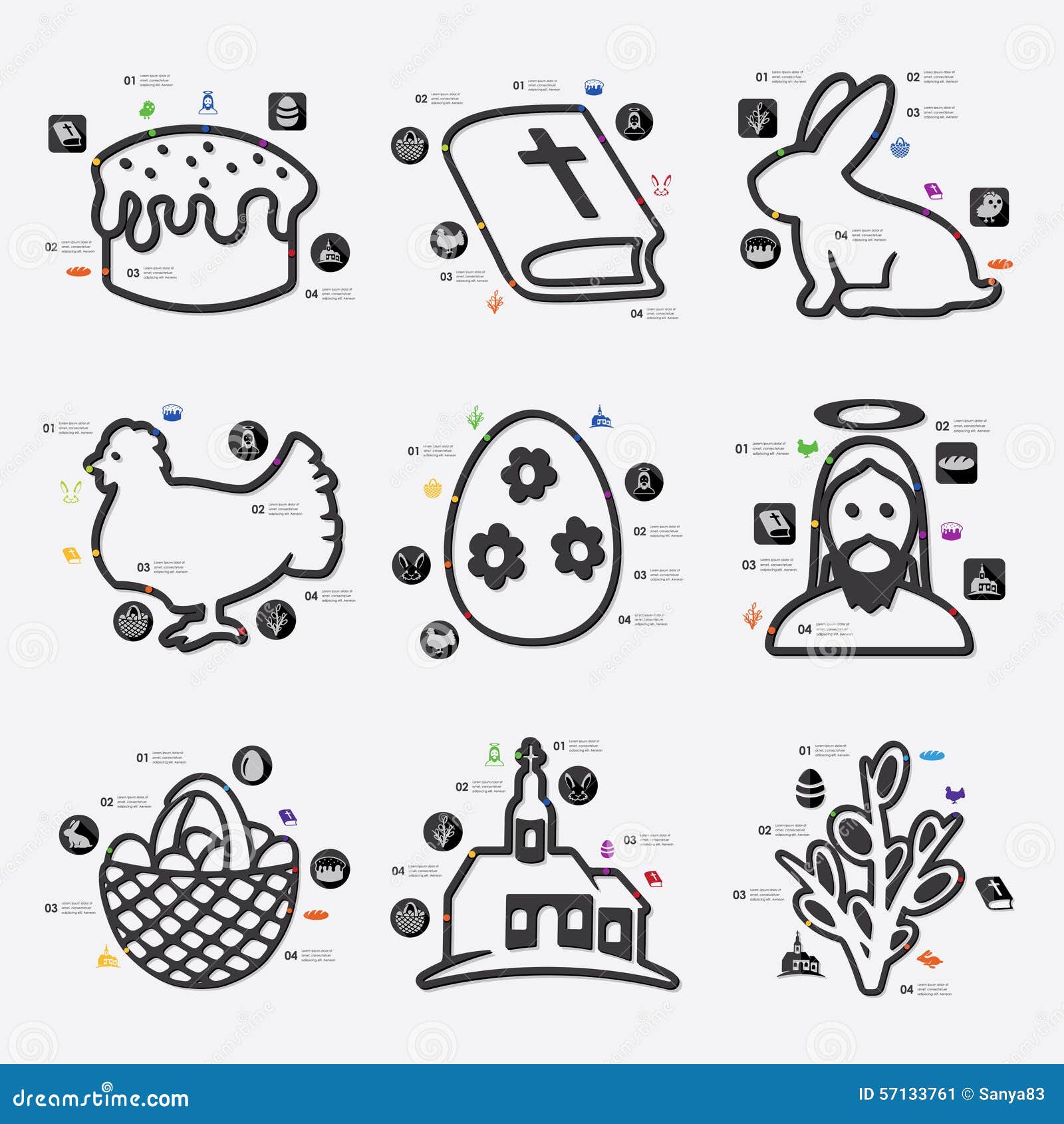 Easter infographic stock vector. Illustration of diagram - 57133761