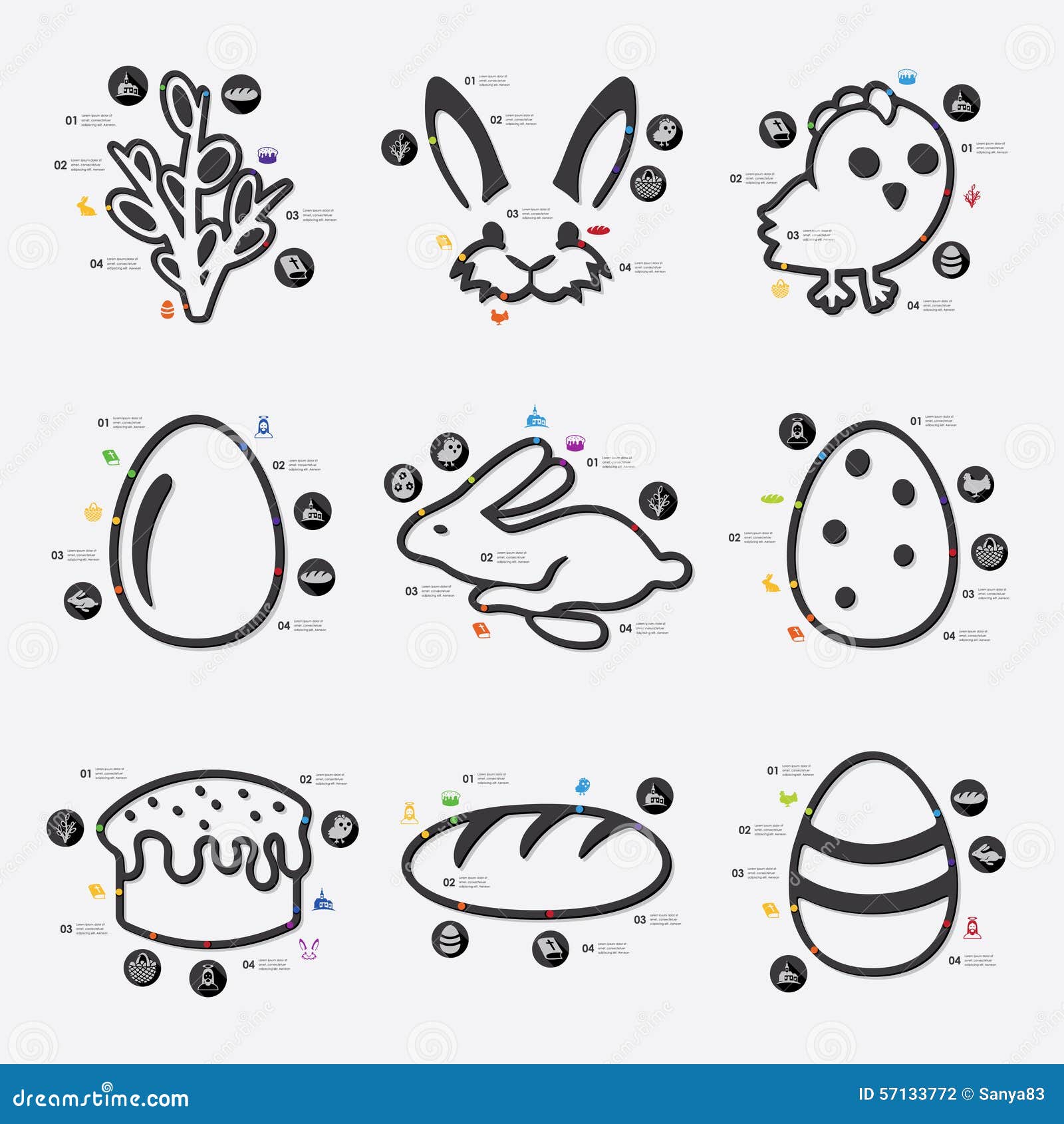 Easter infographic stock vector. Illustration of cross - 57133772