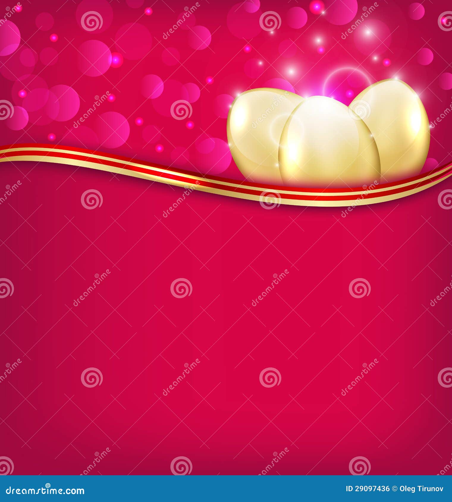 Easter Invitation with Golden Eggs Stock Vector - Illustration of ...