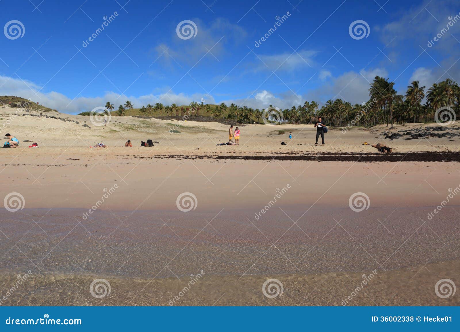 Easter Island Beach Anakena Editorial Stock Photo - Image of polynesia ...
