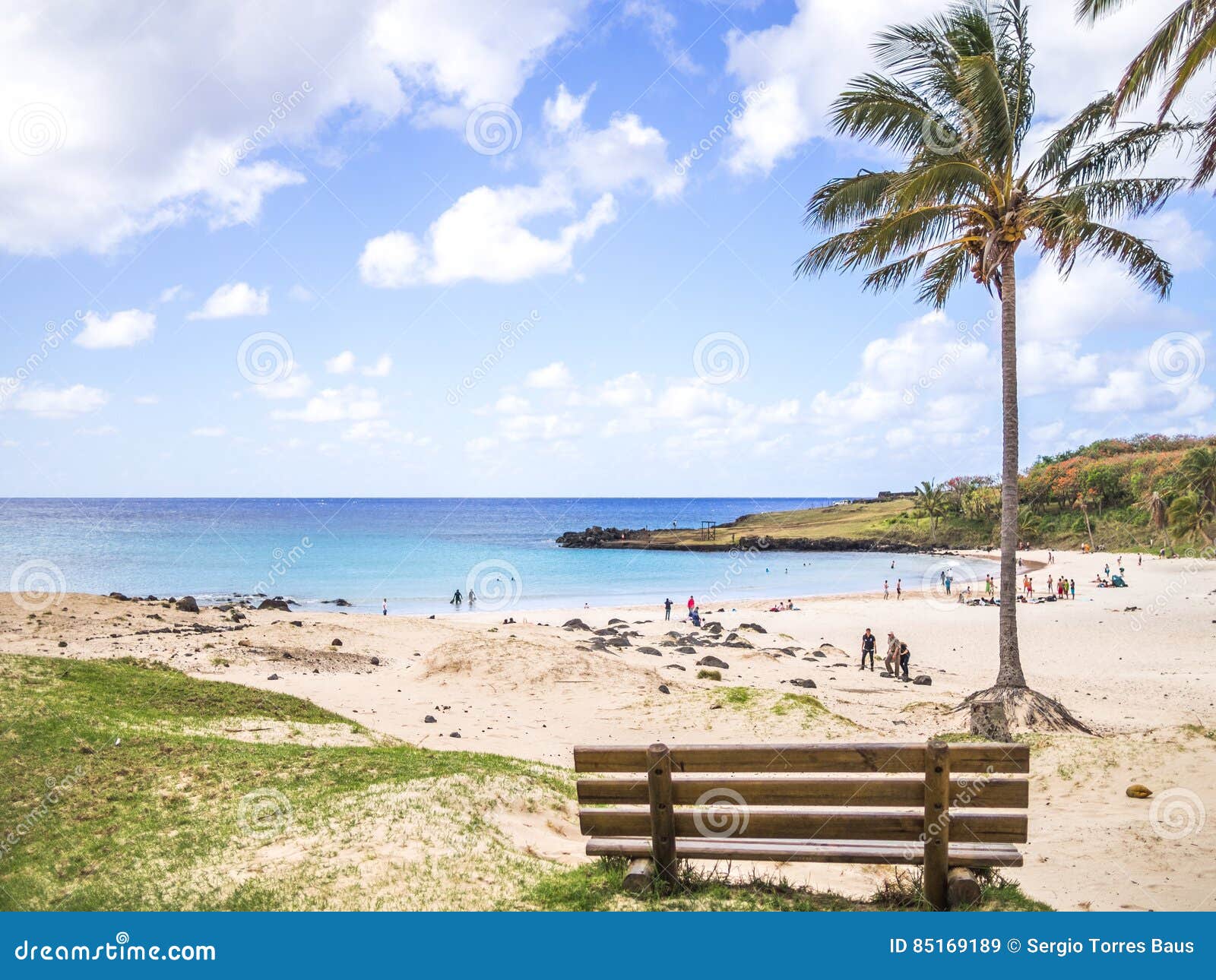 The Easter Island beach stock image. Image of beautiful - 85169189