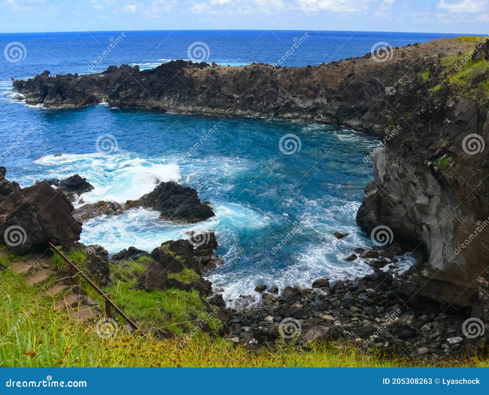 Easter Island Coastline. Easter Island Coast, Rocks, Ocean Stock Image ...
