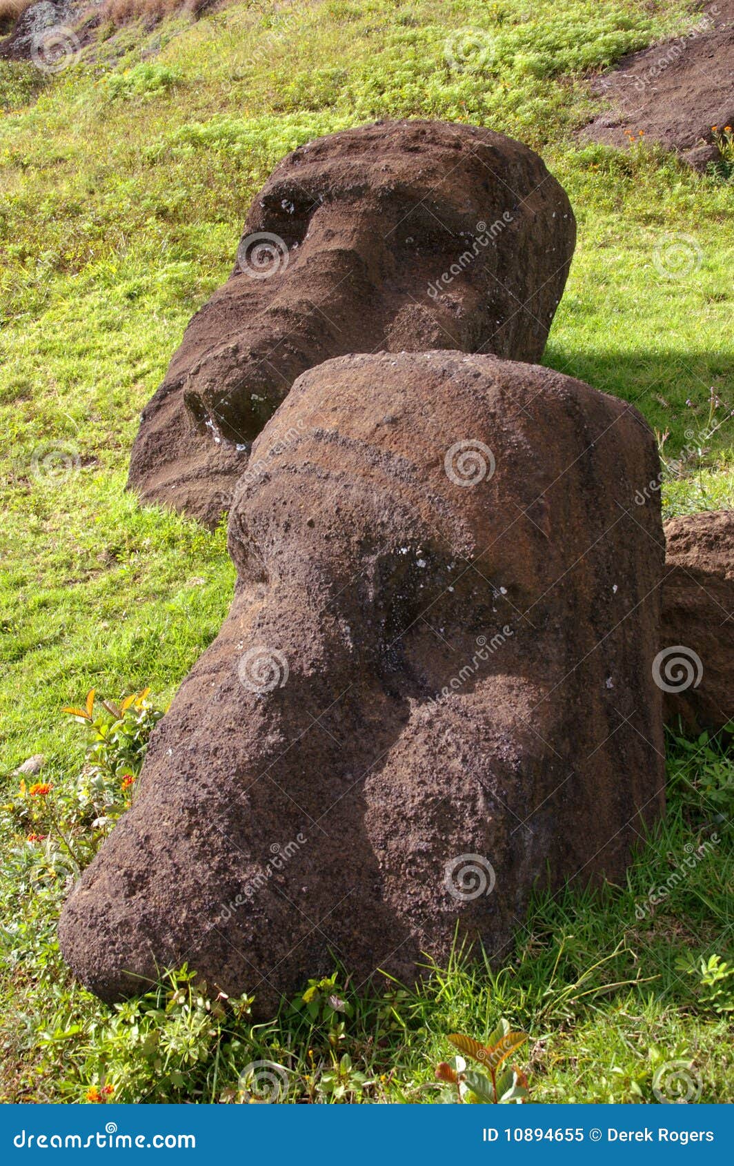 Easter Island Moai stock image. Image of gods, buried - 10894655