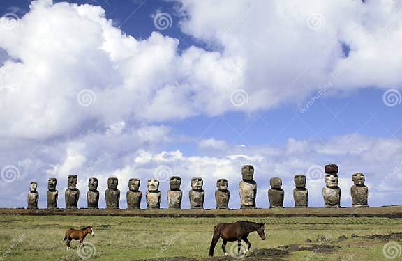 Easter Island Moai - Chile stock image. Image of moai - 20861411