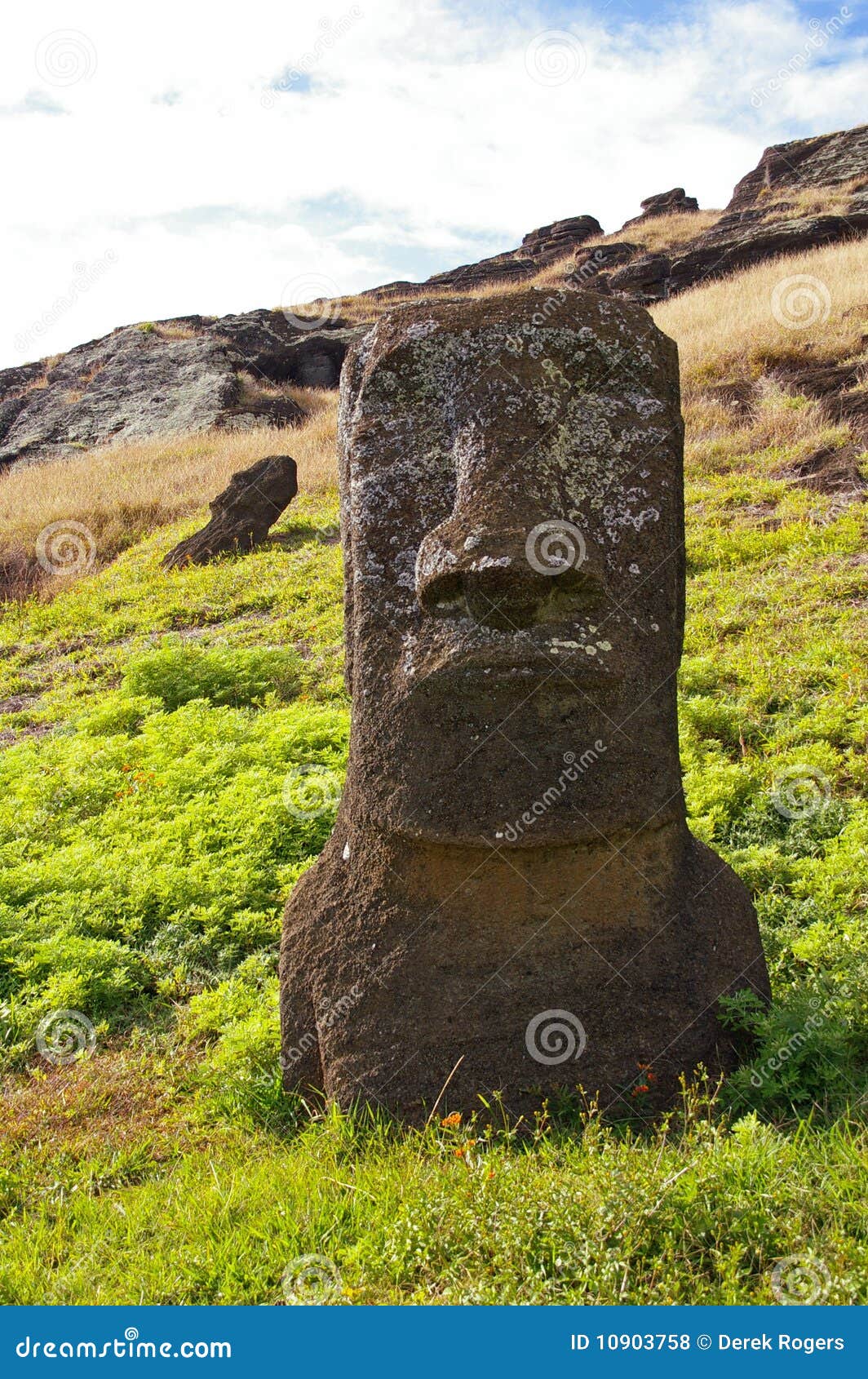 Easter Island Moai - Rano Raraku Stock Photo - Image of long, ancient ...