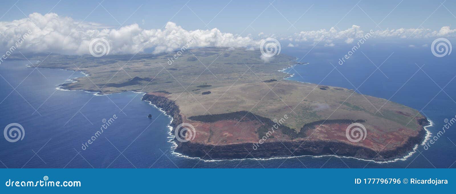 Easter Island from the sky stock photo. Image of island - 177796796