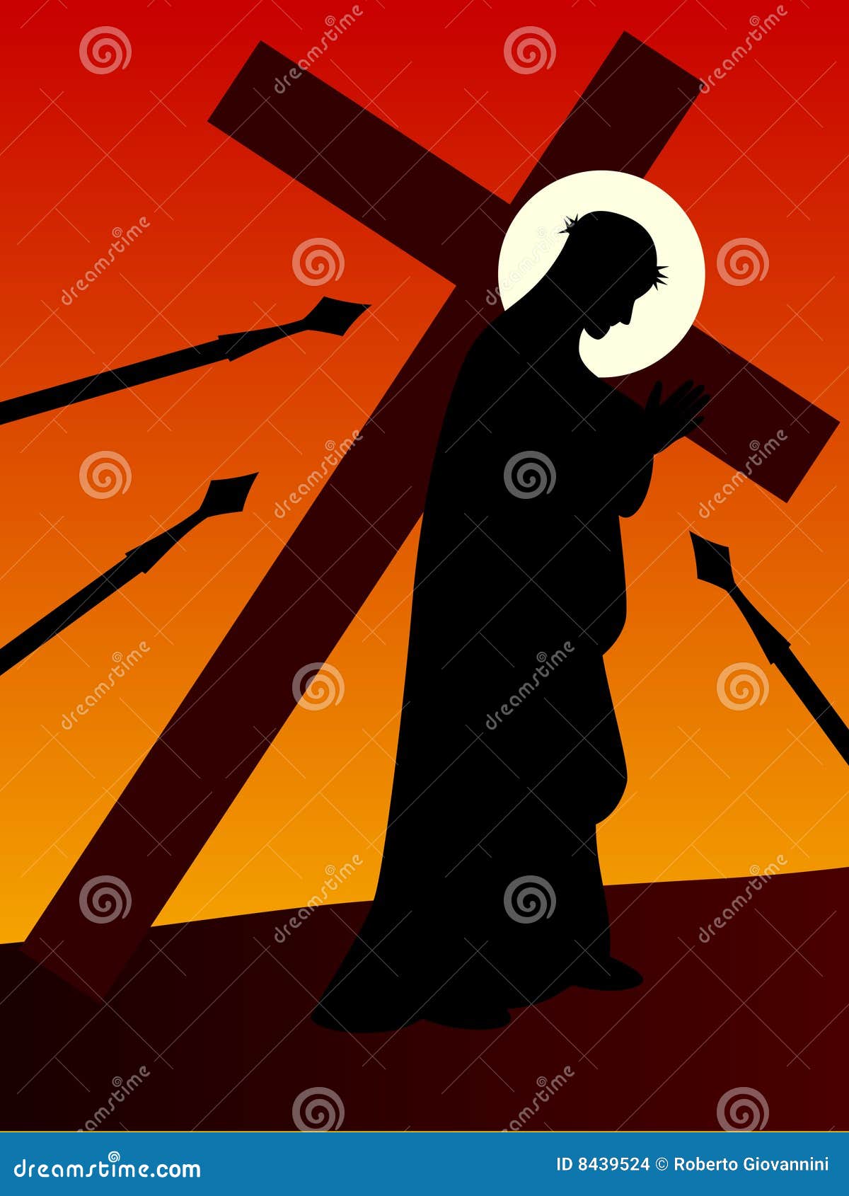 Easter - Jesus with the Cross Stock Vector - Illustration of bible ...