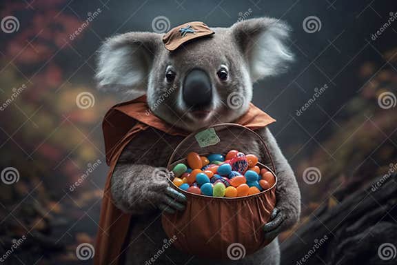 Easter Koala with Easter Eggs AI Generated Content Stock Illustration ...