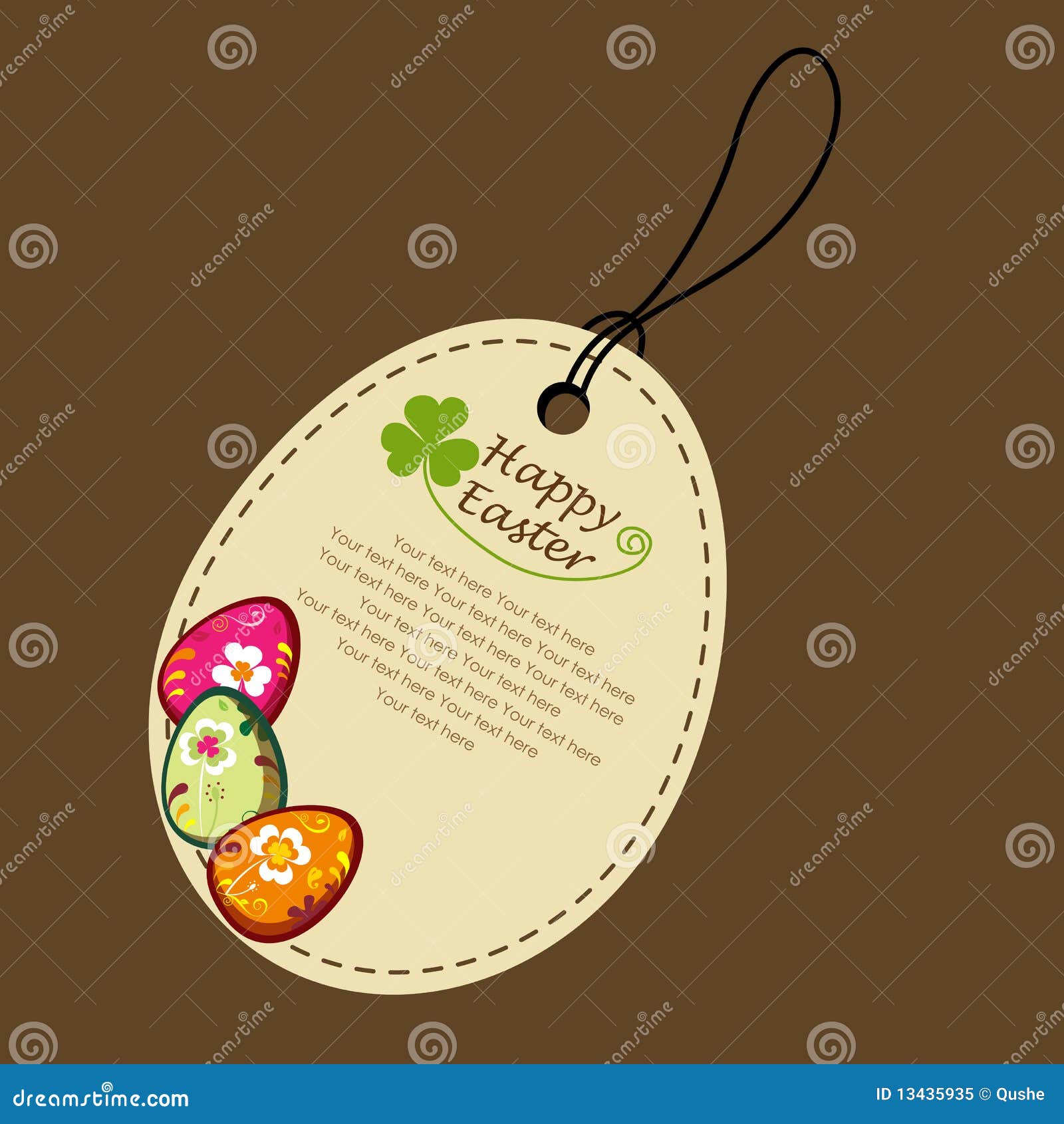 Easter label stock vector. Illustration of green, happy - 13435935
